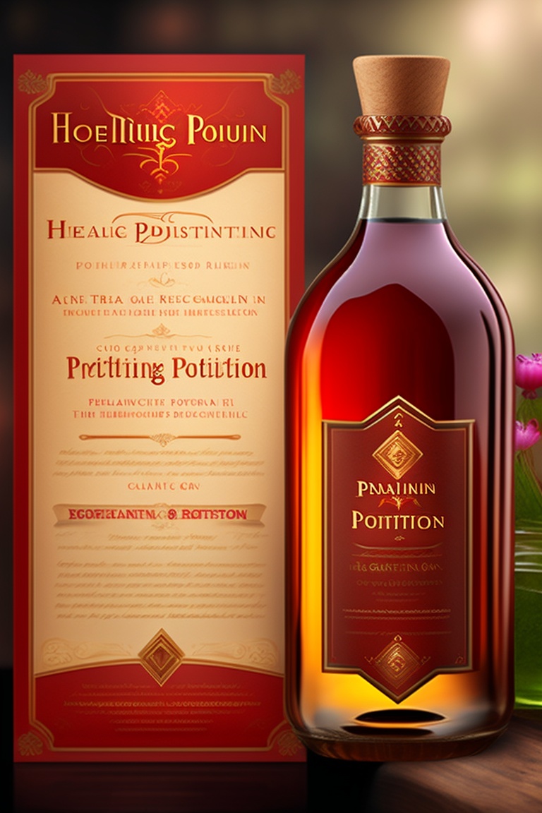 Lexica - Flyer advertisement for healing potion, red potion, glass ...