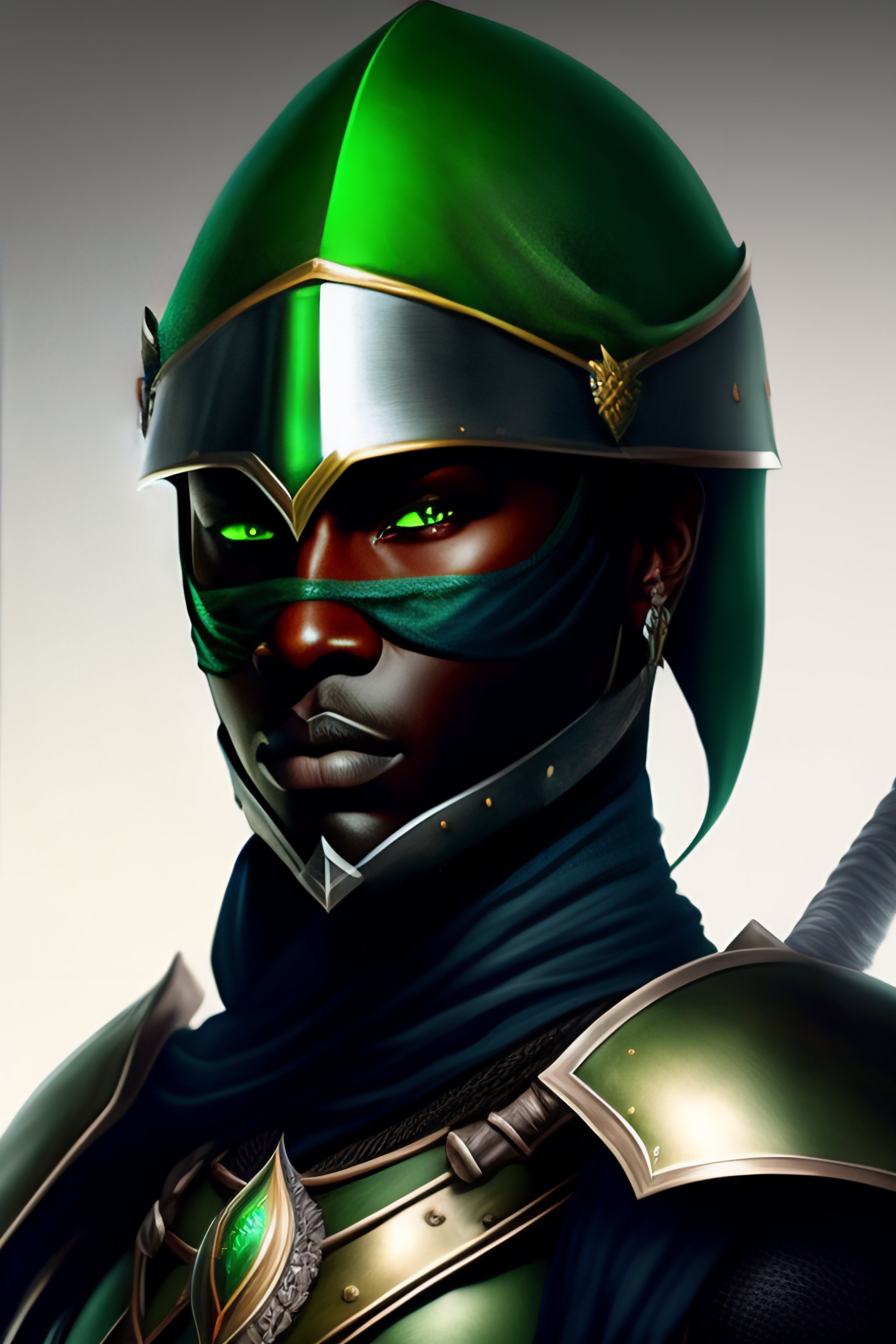 Lexica - Half-drow male good warrior Green eyes and basic mail armor ...
