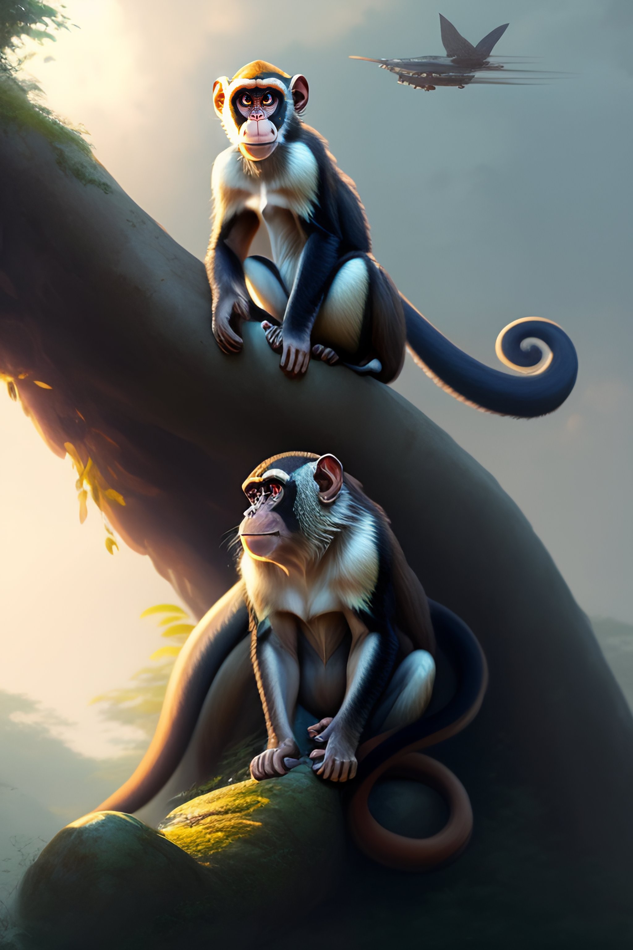 Lexica - A monkey on top of a python, by greg rutkowski makoto shinkai ...