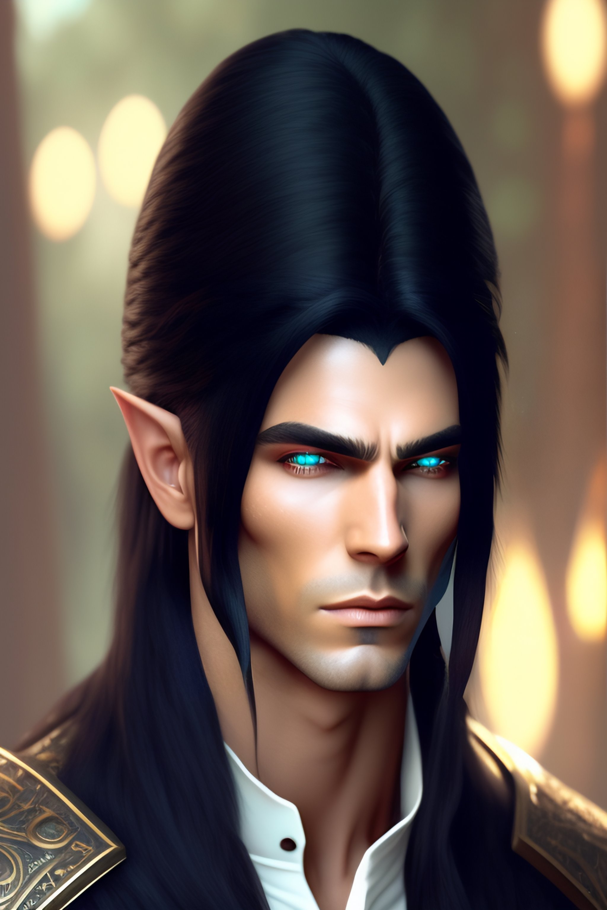 Lexica - Elf male with eye patch, long black hair,