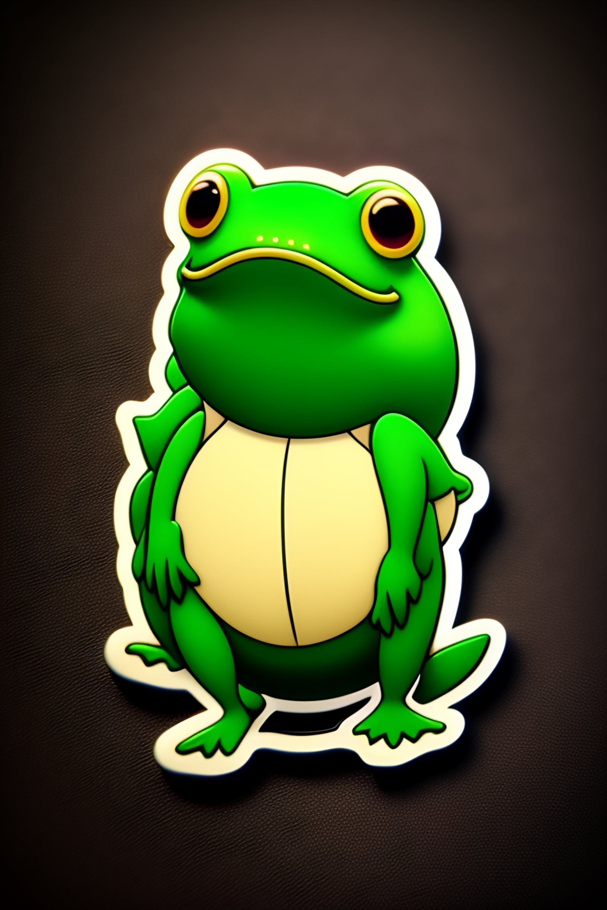 Lexica - A die cut sticker of a sleeping cartoon frog with eyes ...