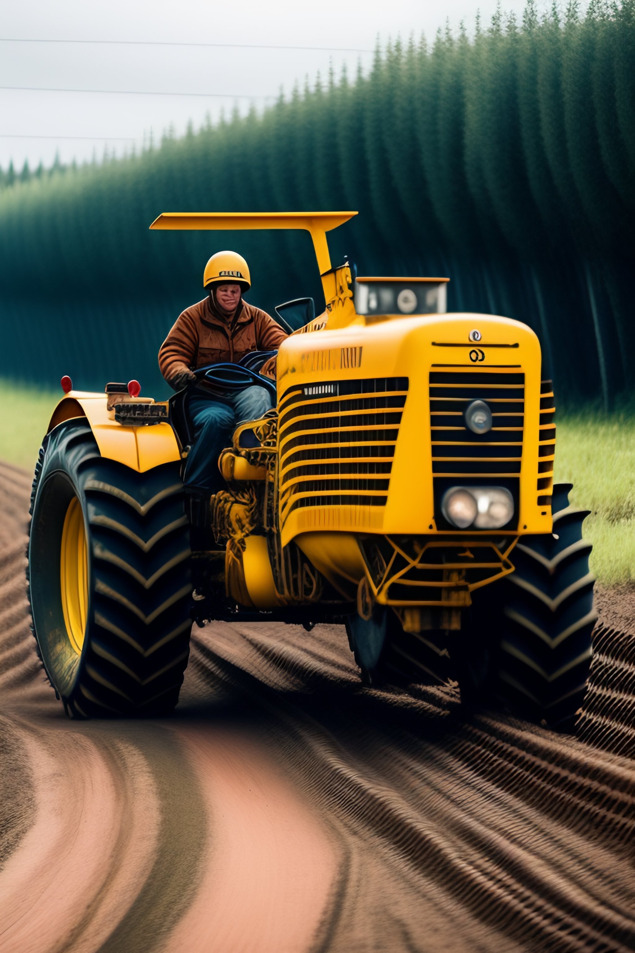 Lexica - Devil driving tractor in Chernobyl toxic zone