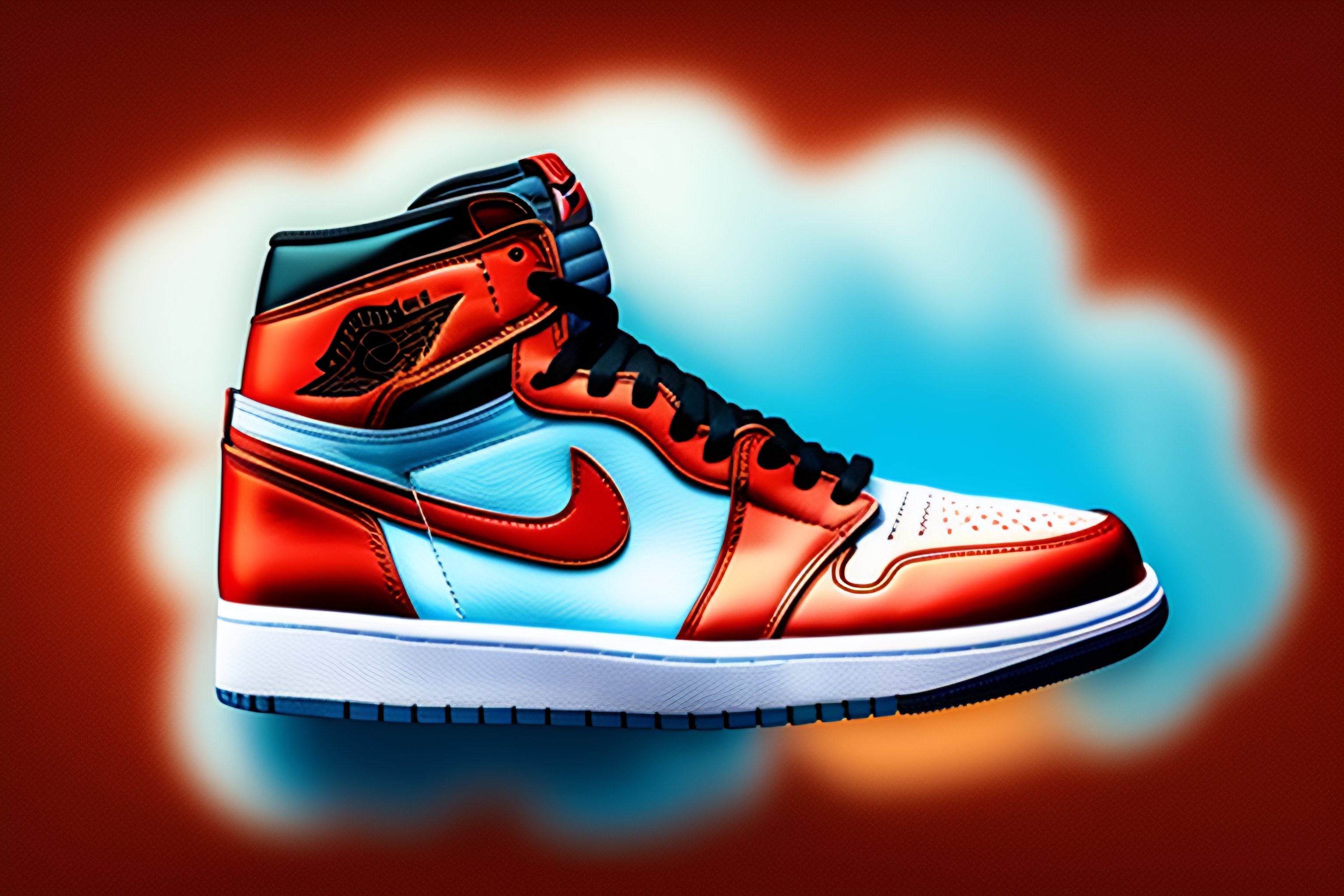Lexica - Nike jordan 1 "chicago" colorway, pink cloud background