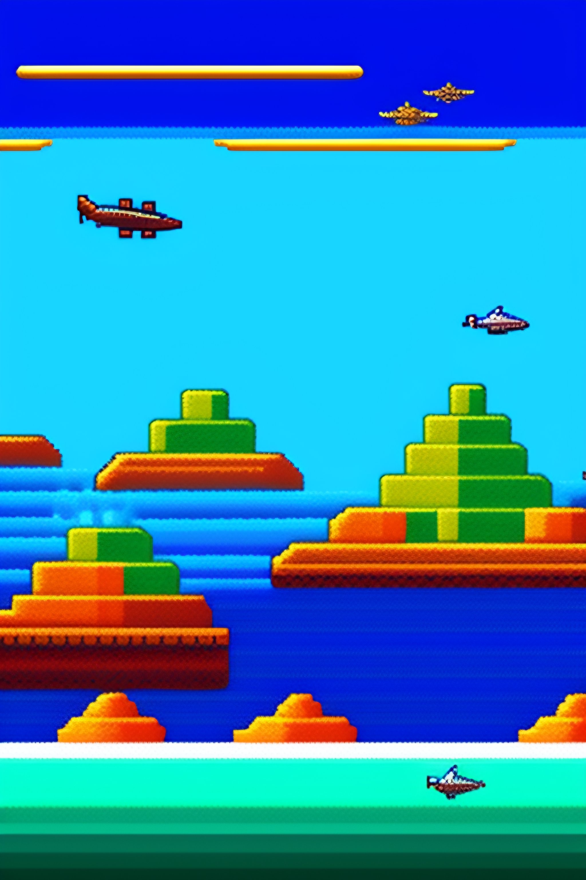 Lexica - Pixel art ocean shmup level background