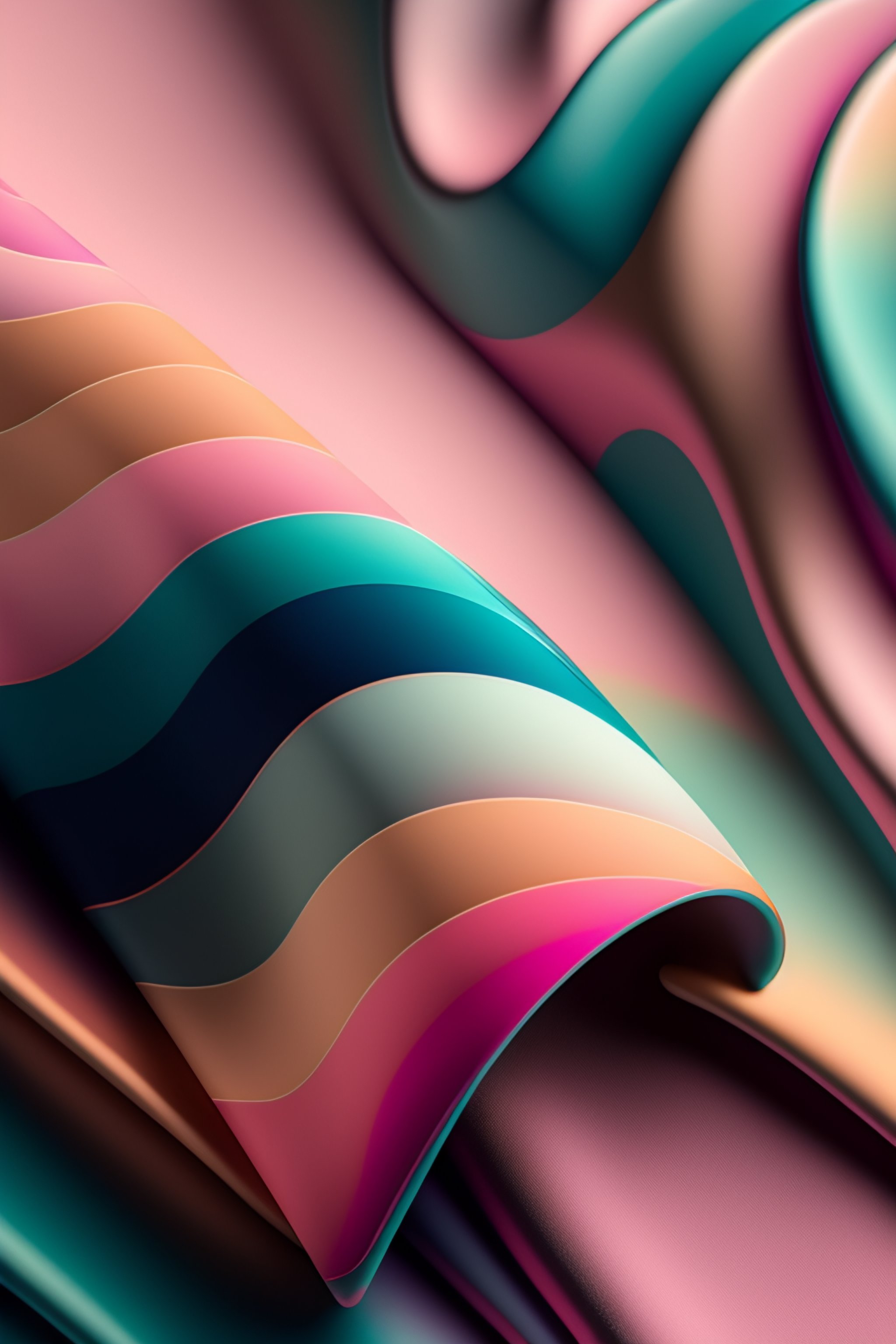 Lexica - "Create a feminine, 3d abstract design using a soft color ...
