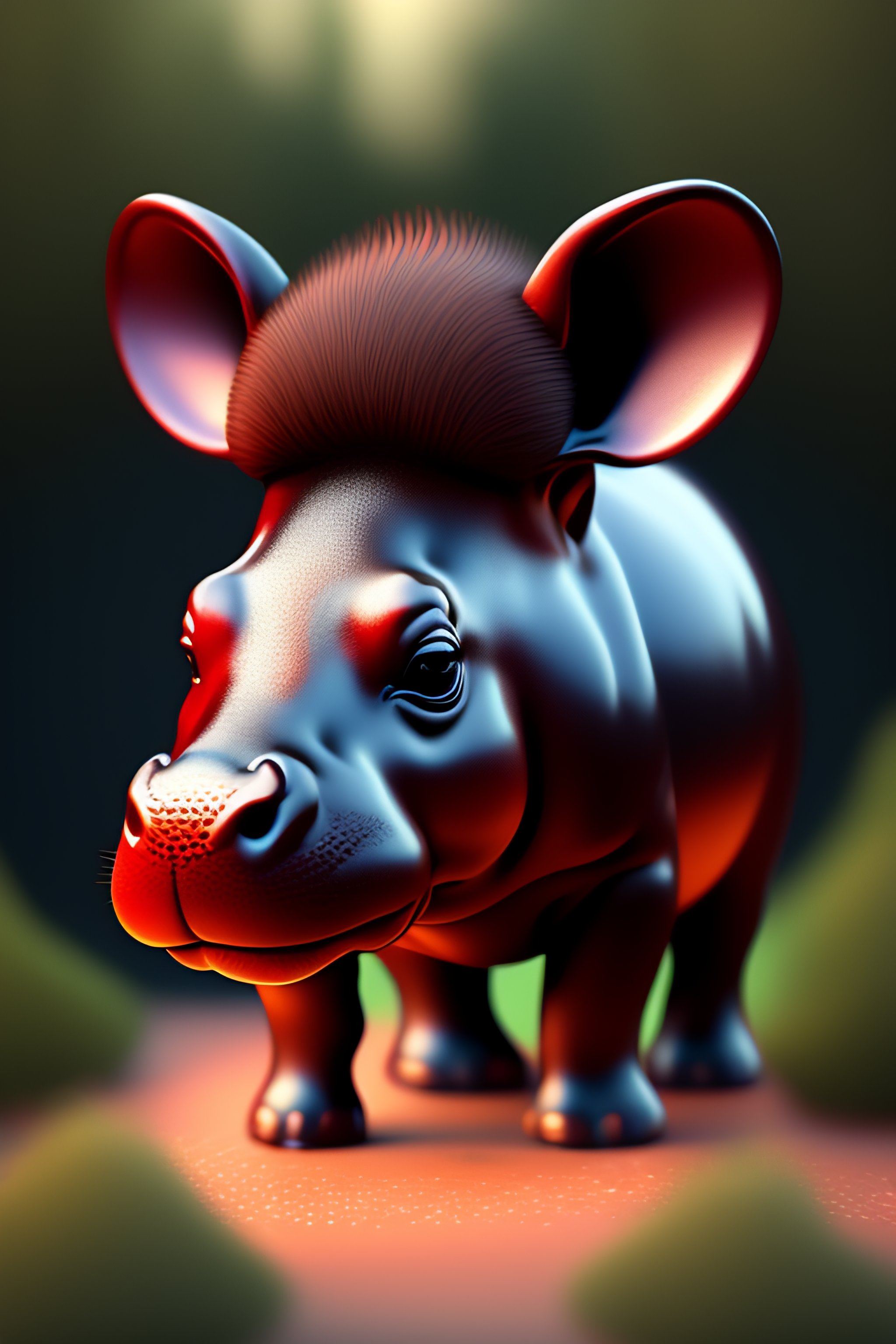 Lexica - Adorable baby hippopotamus mephistofeles, death, wings, arcane ...