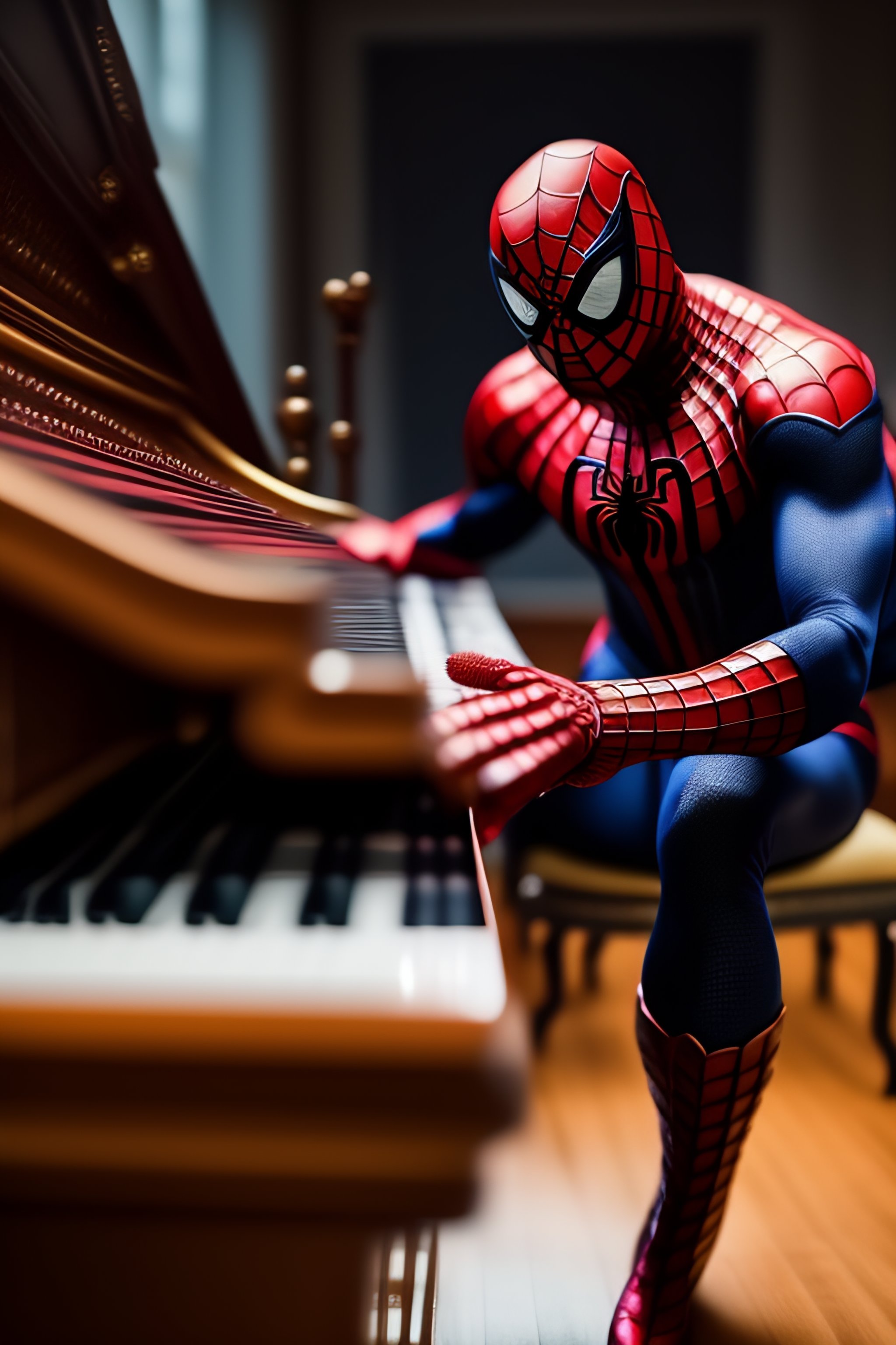 Lexica - Spiderman playing a spider-piano