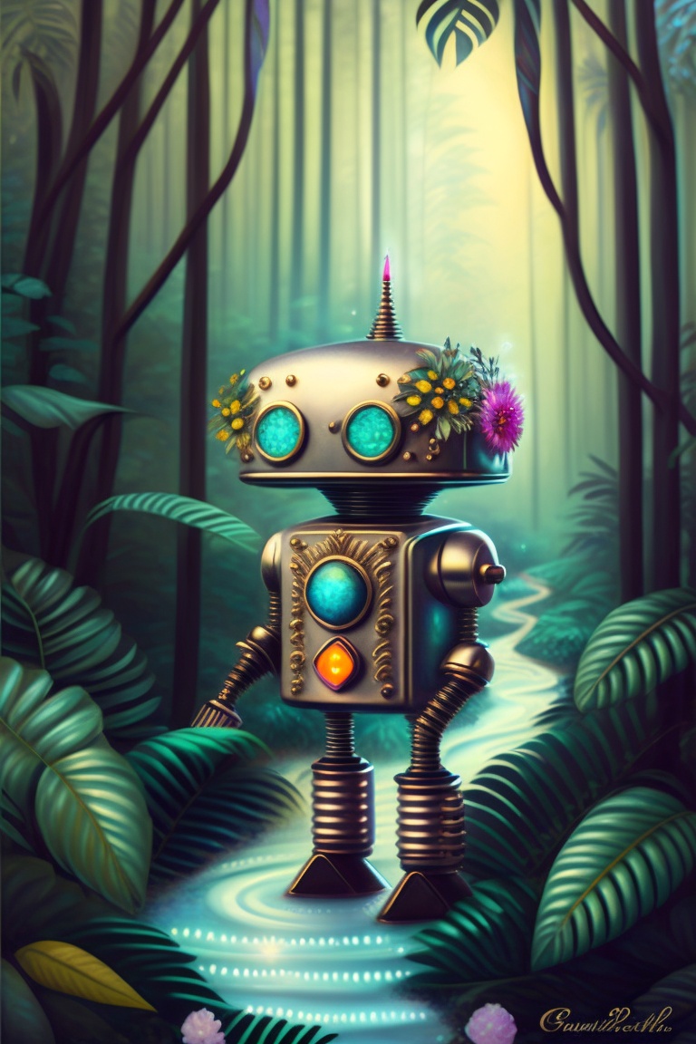 Lexica - Magic trippy silver 1950;s spiked retro robot with attitude ...