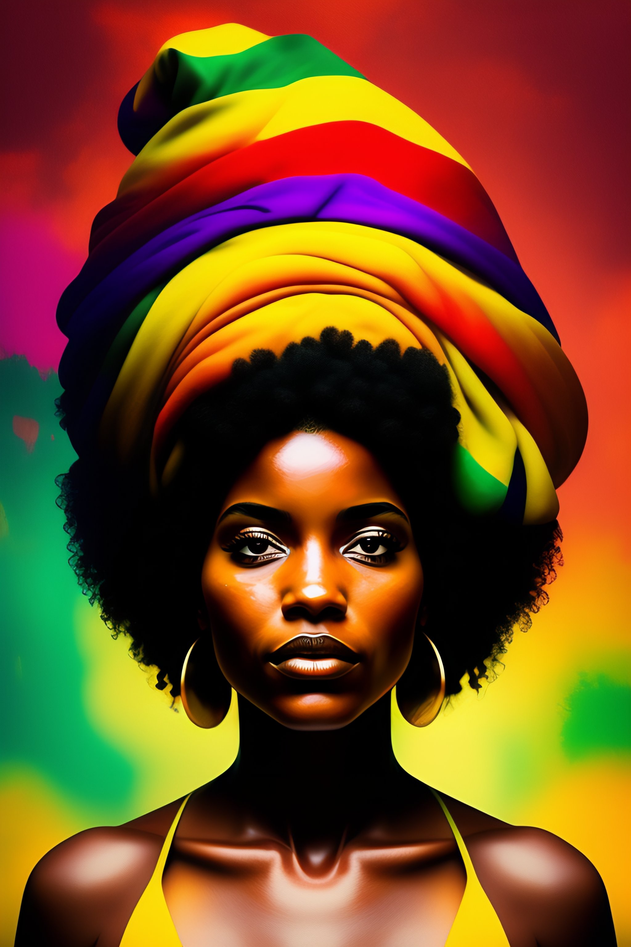 Lexica - Mujer afro colombiana retrato arte digital