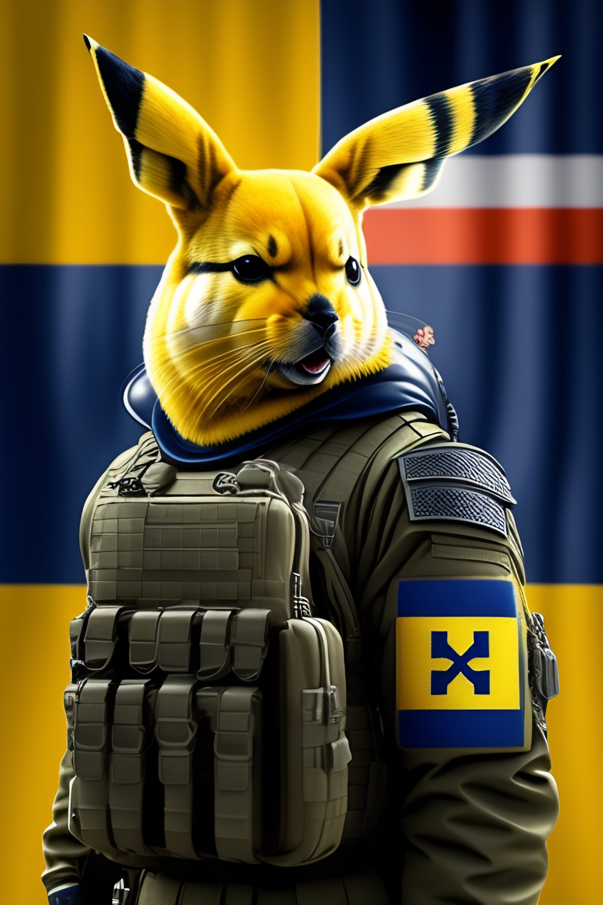Lexica - Masterpiece, Pikachu, wearing tactical armor, ukraine patches ...