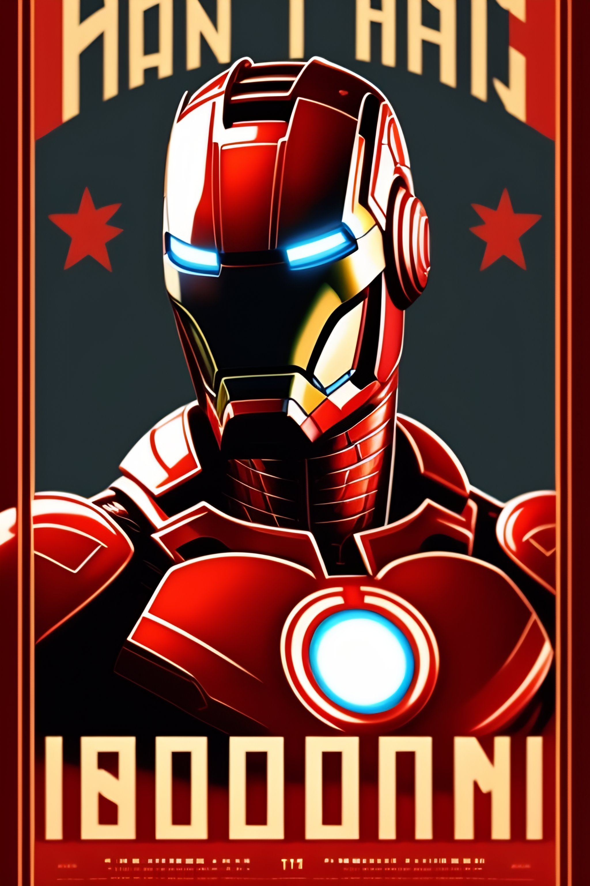 Lexica - Ironman in communist Propaganda Poster style