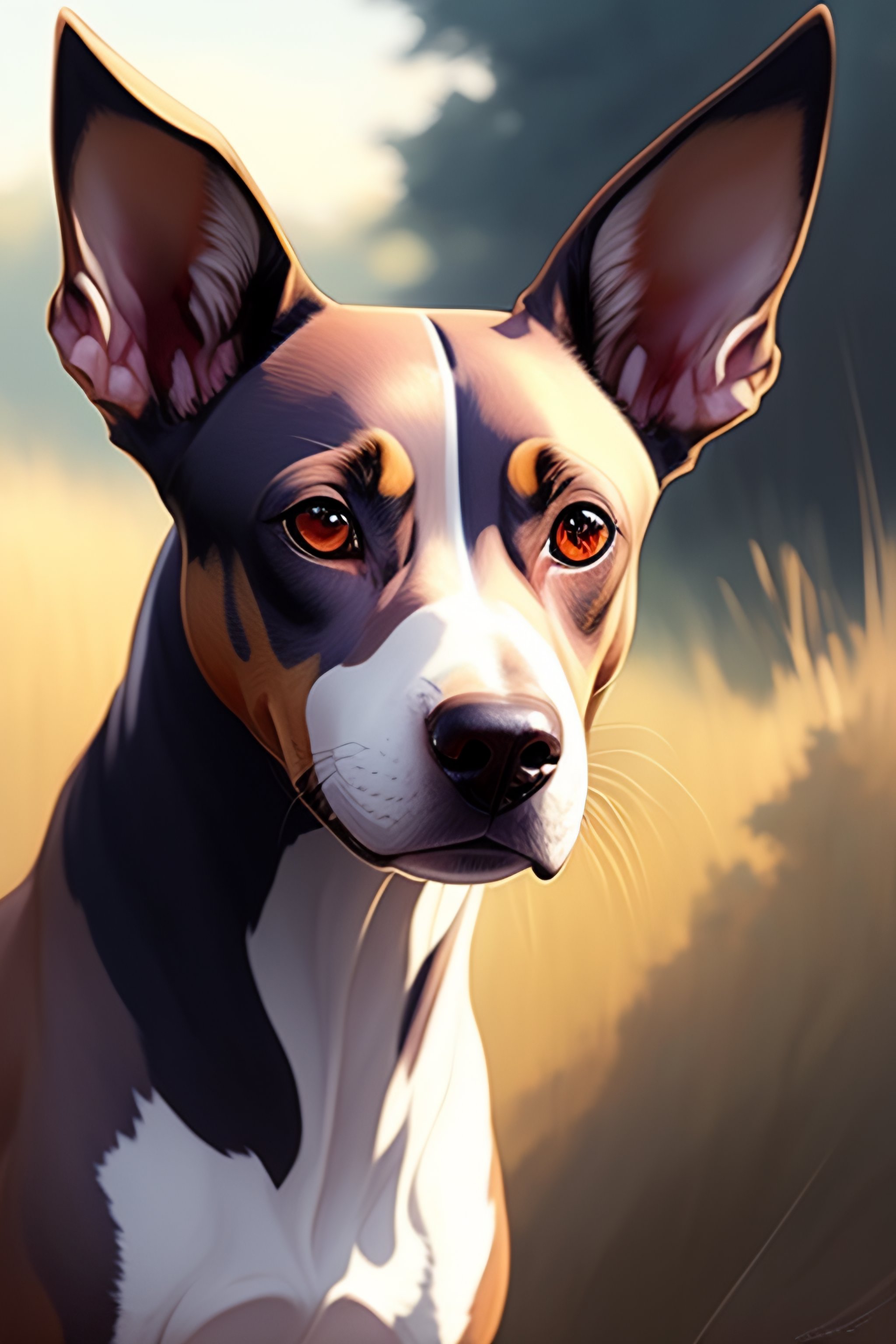 Lexica - Anime character concept art of a American Hairless Terrier dog ...