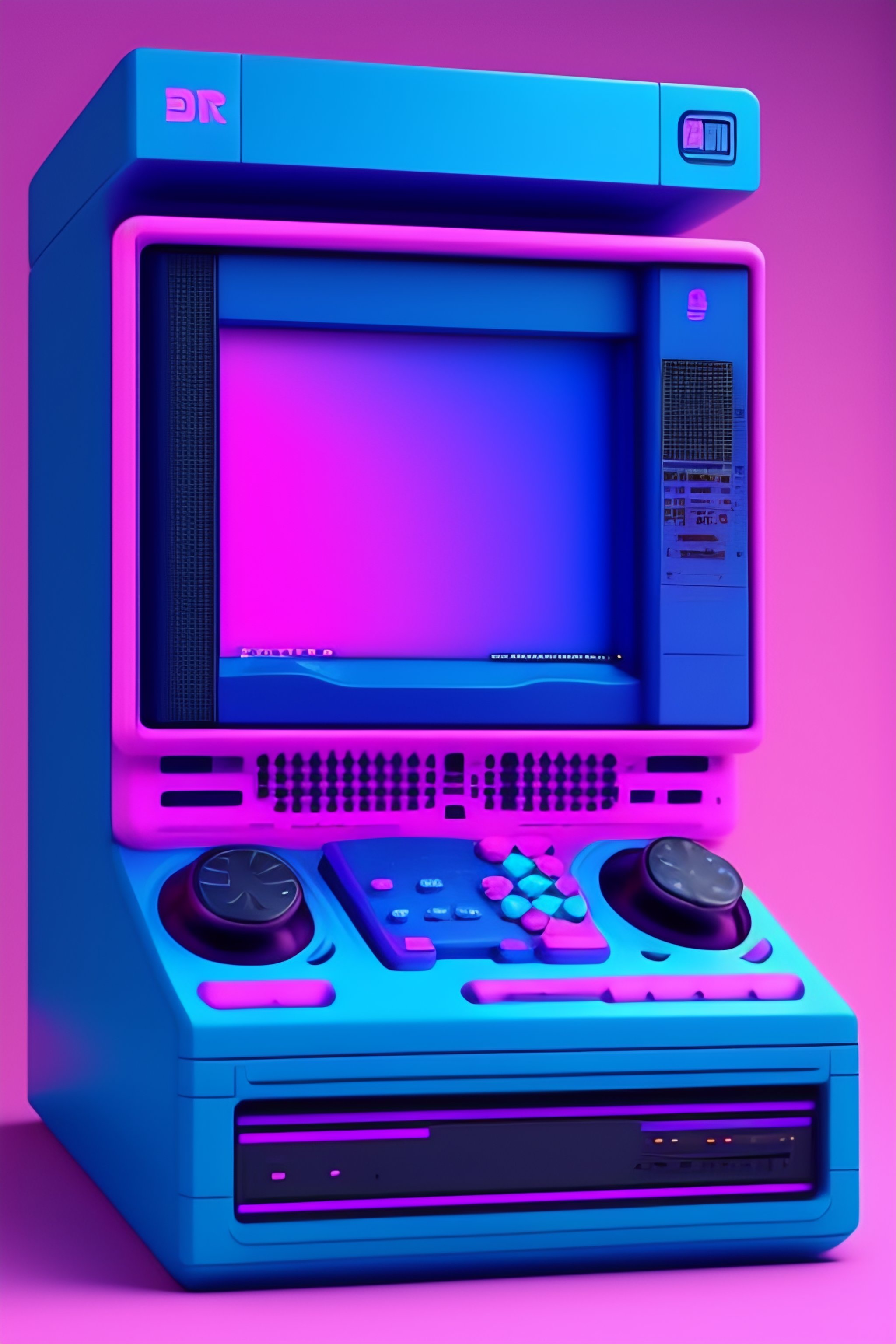 Lexica - Blue and pink computer, style 80s, pixel art, gaming