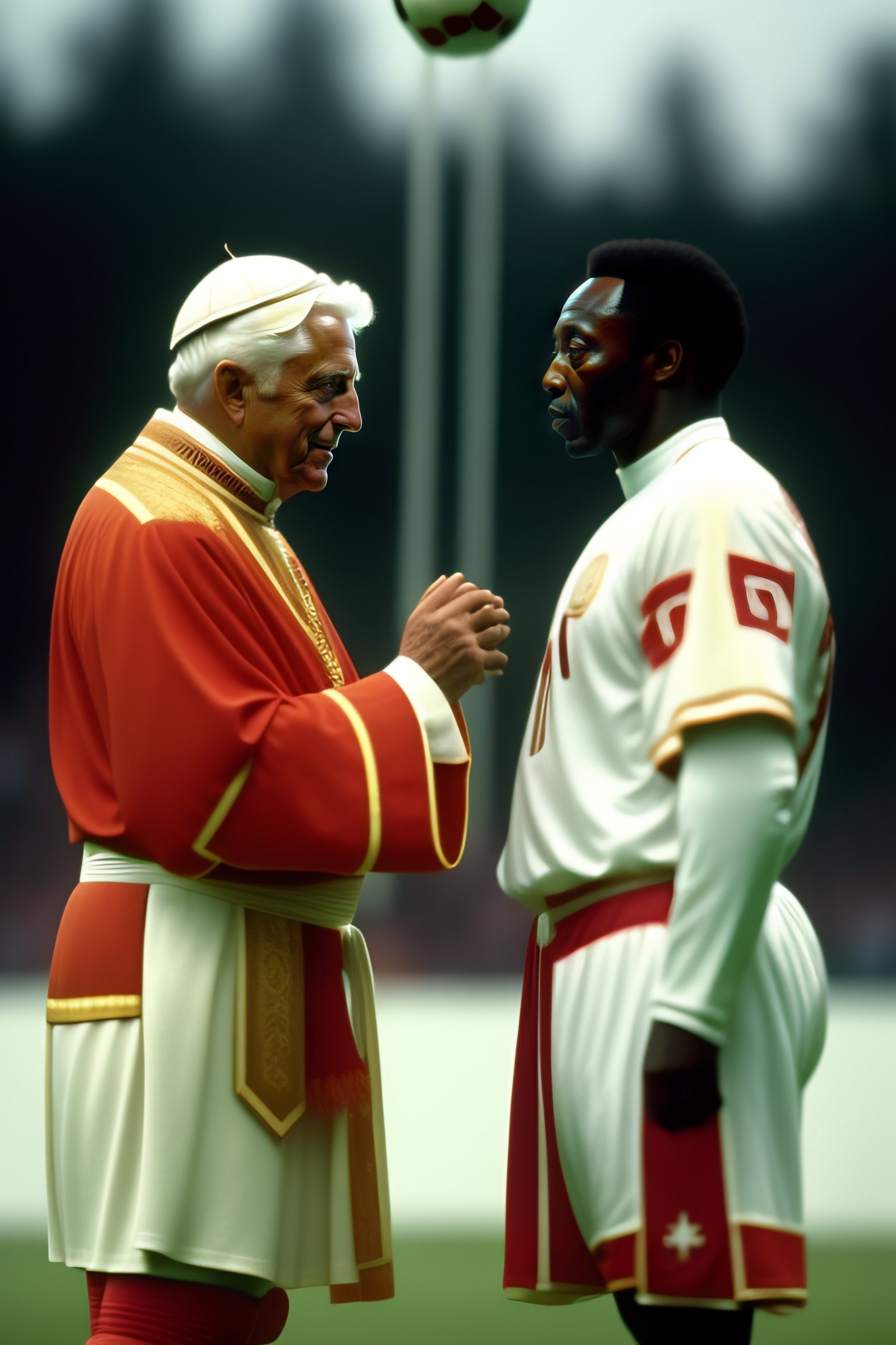 Lexica - Image of Pope Benedict XVI and Pele dressed as soccer players ...