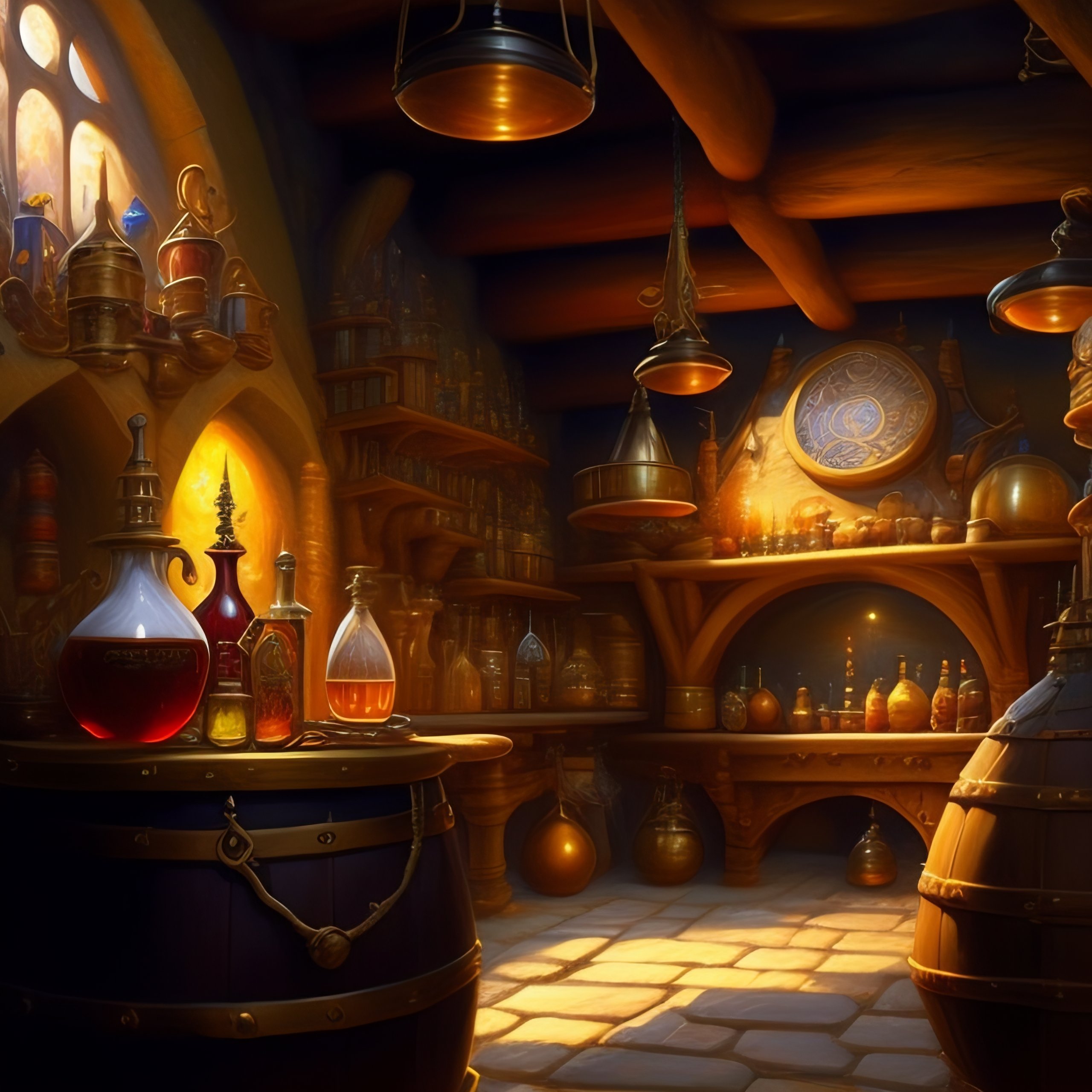 Lexica - Abstract surrealism cluttered fantasy medieval alchemist's ...