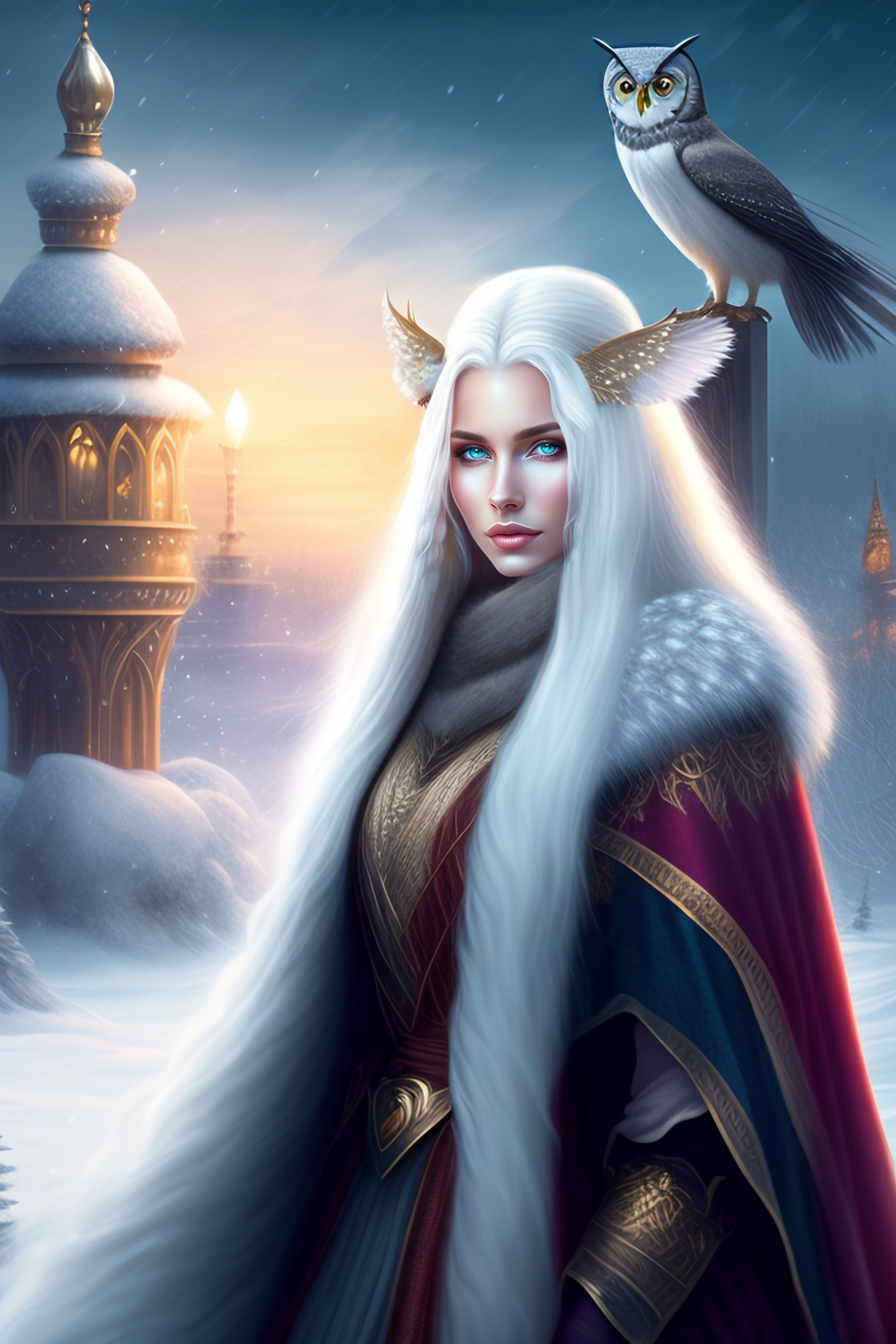 Lexica - A beautiful fantasy woman with long white hair wearing in ...