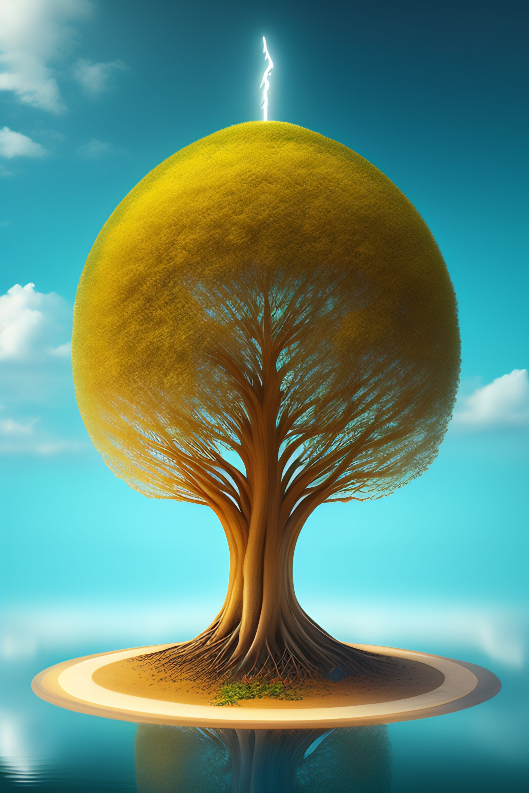 Lexica - Healthy power lightning tree roots heart fungi connected ...