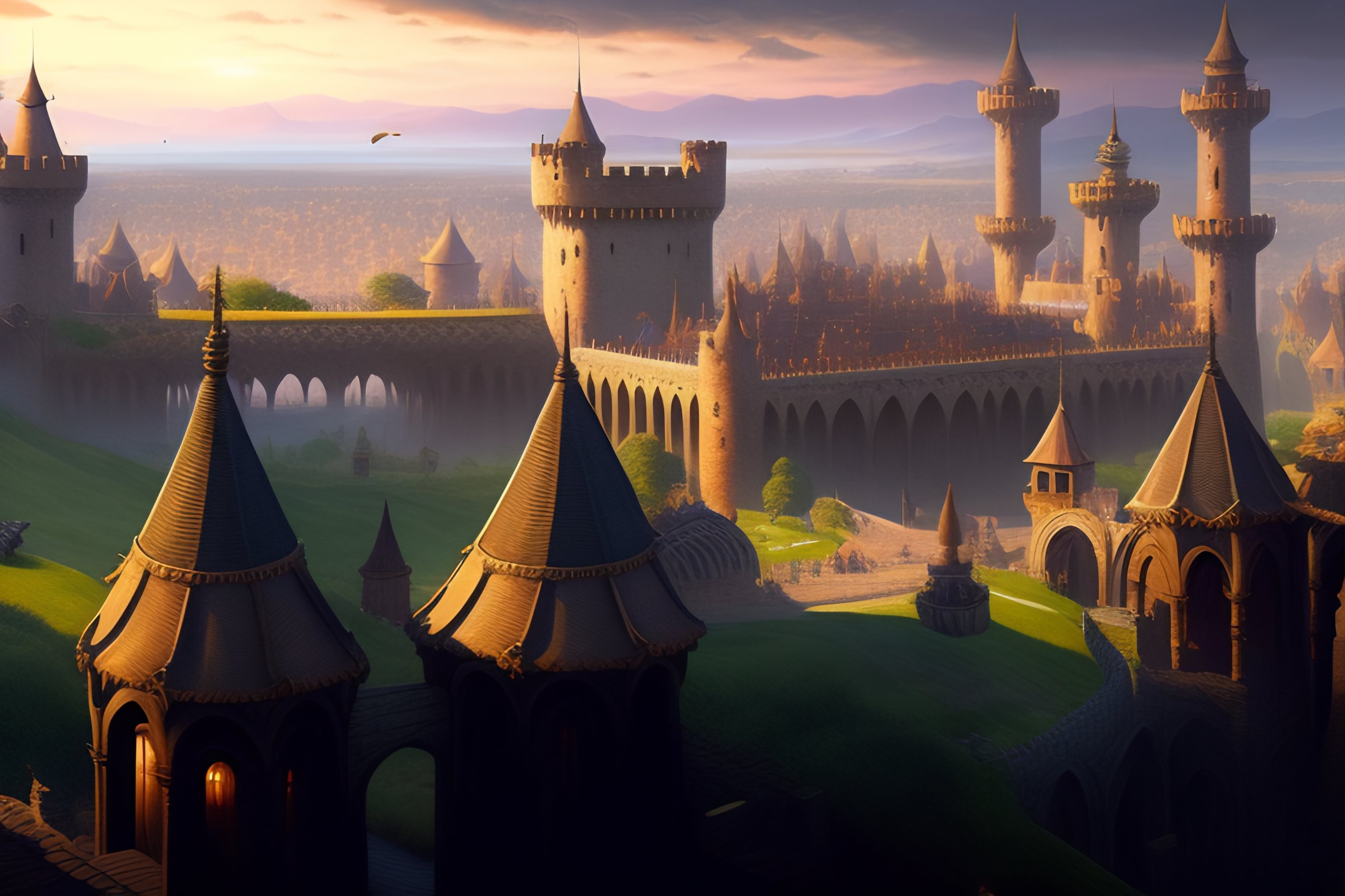 Lexica - Medieval capital city, fantasy, huge castle, hyper detailed ...