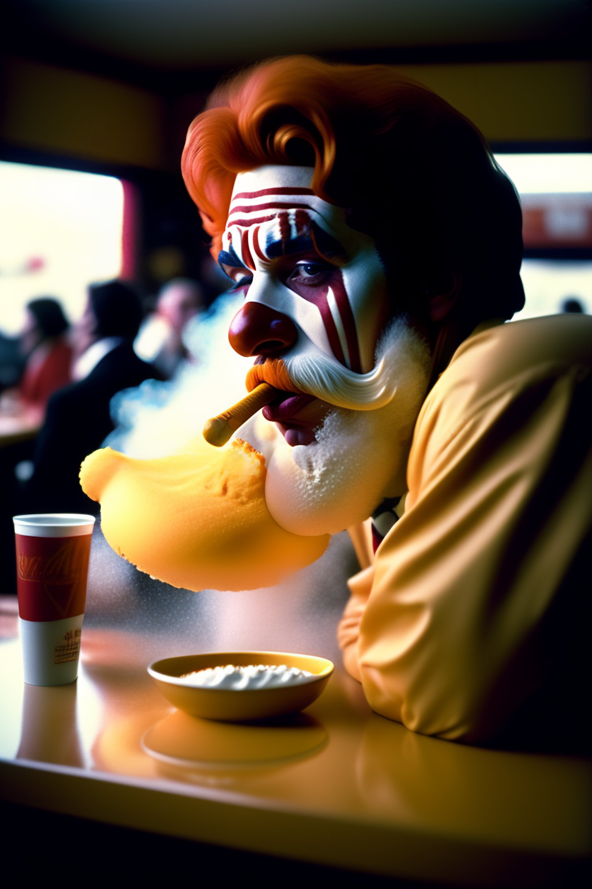 Lexica - A hyper-realistic photograph of macdonald's clown Ronald ...