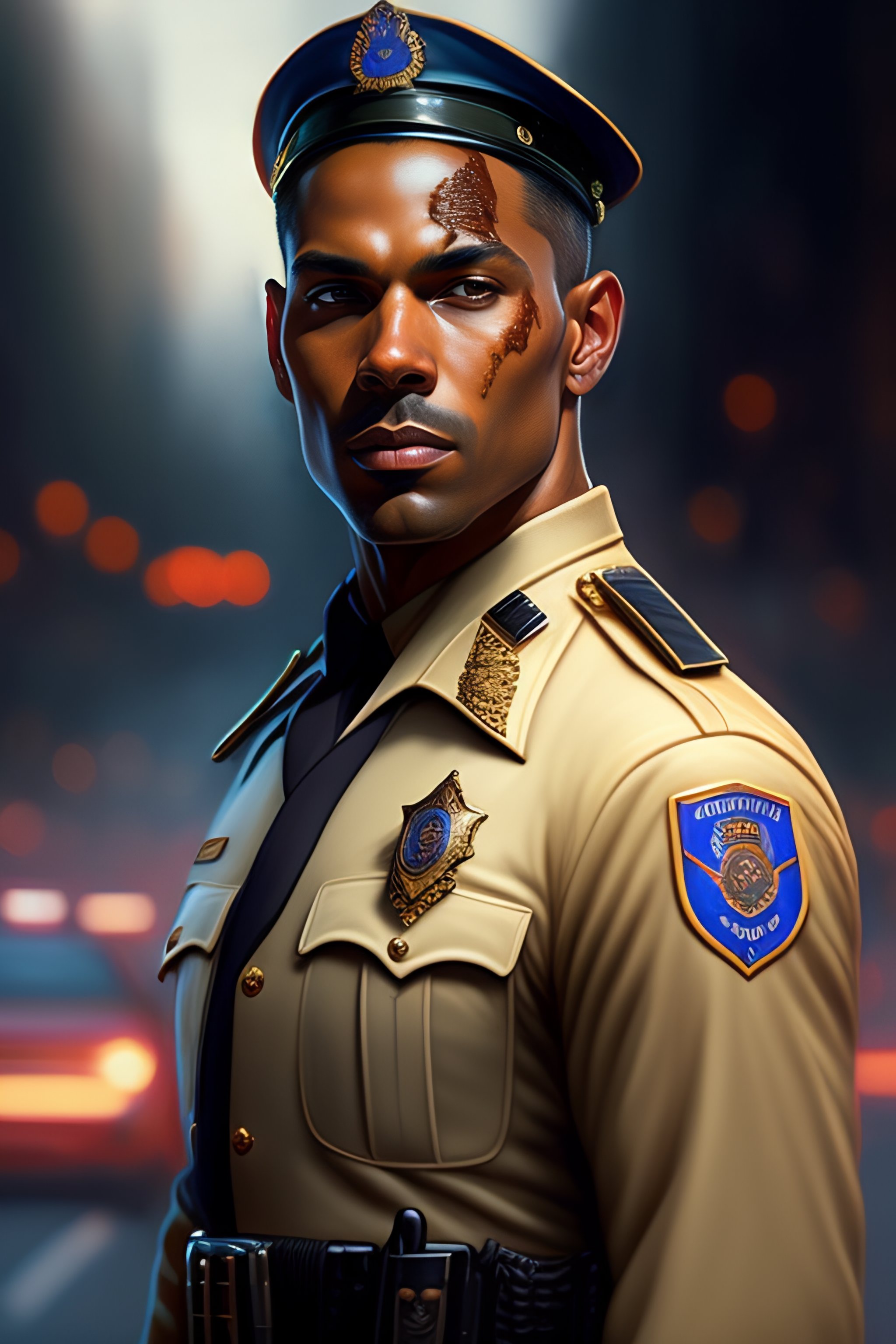 Lexica - Painting of a rotting slimy zombie wearing a cop uniform by ...