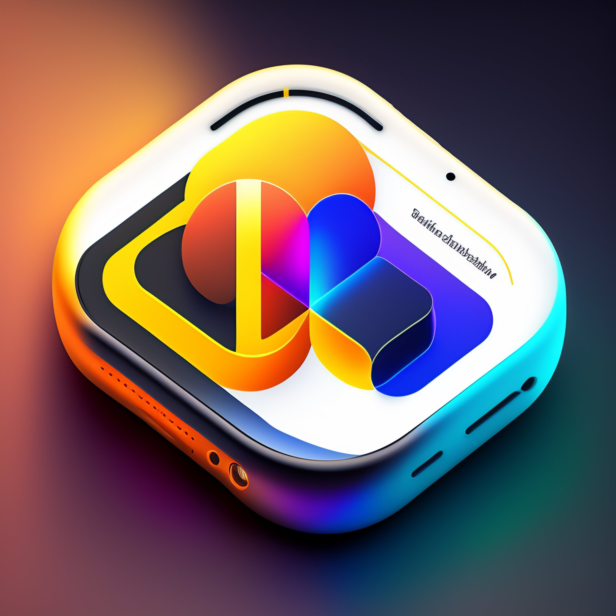 Lexica - IPhone app logo for a decentralized social network, 3d, behance