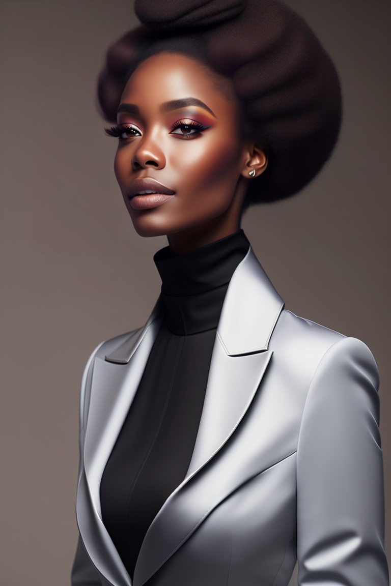 Lexica - Black model, white background, general plane, beautiful