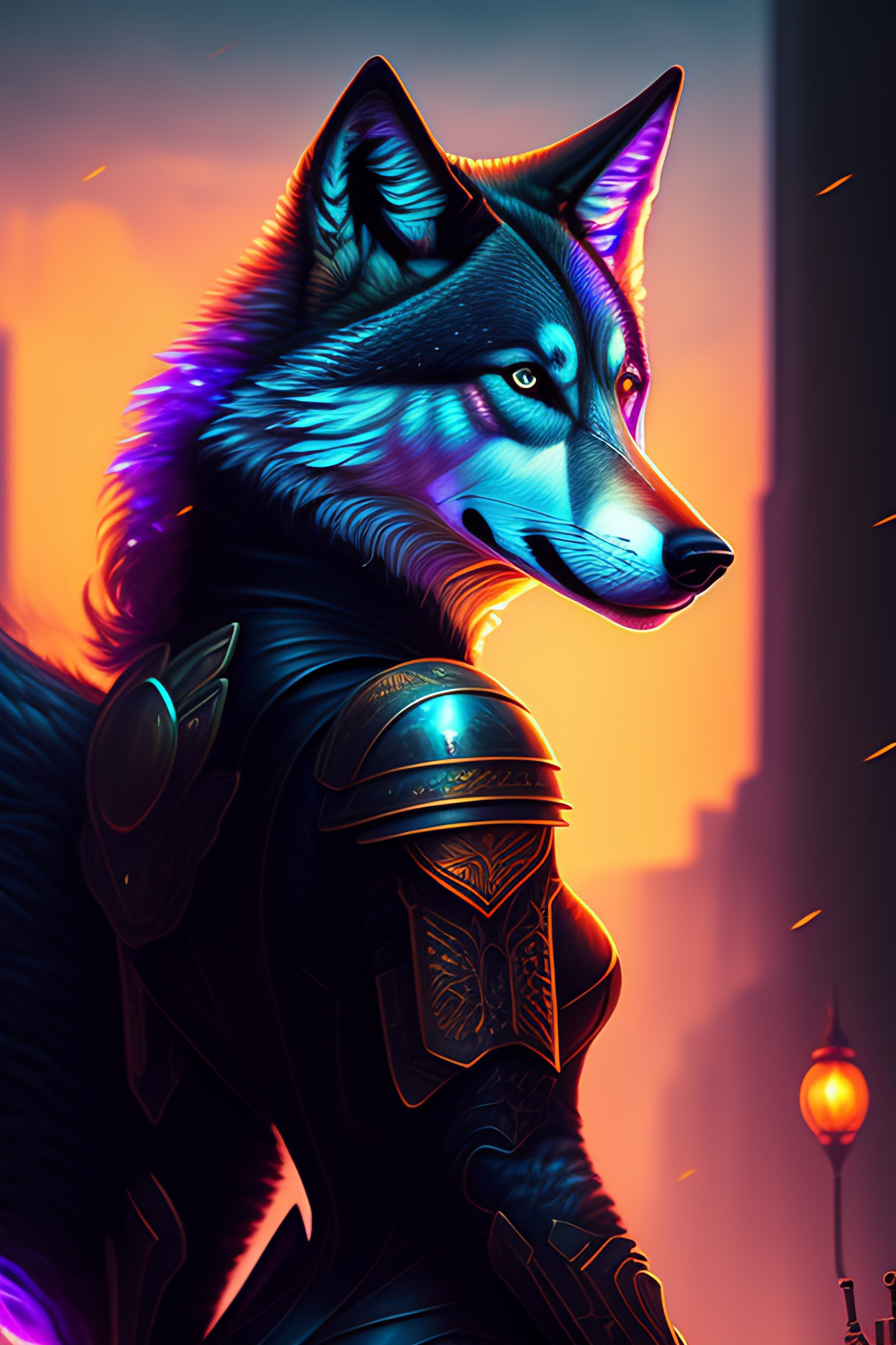 Lexica - An android wolf attack a beautiful human woman, in the ...