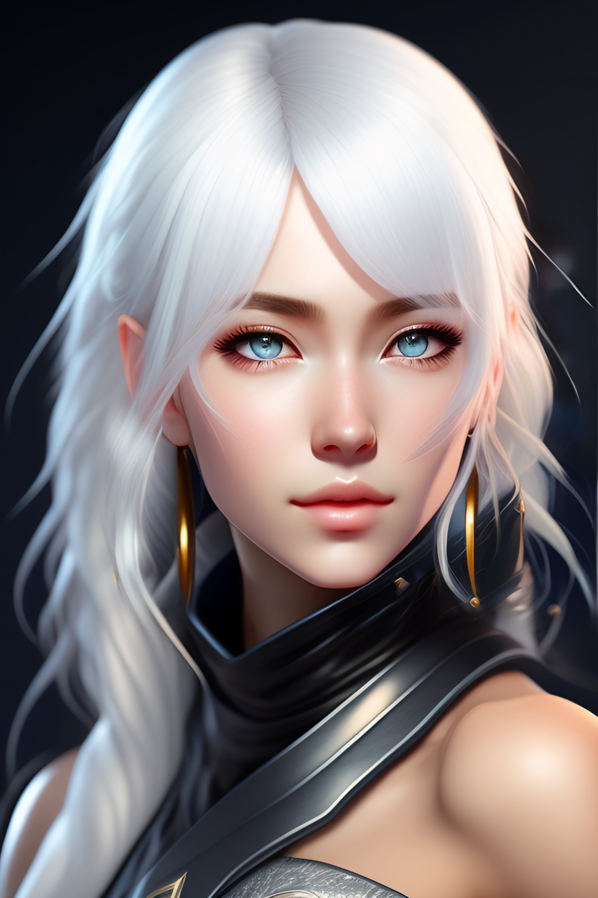 Anime Girl With White Hair And Gold Eyes