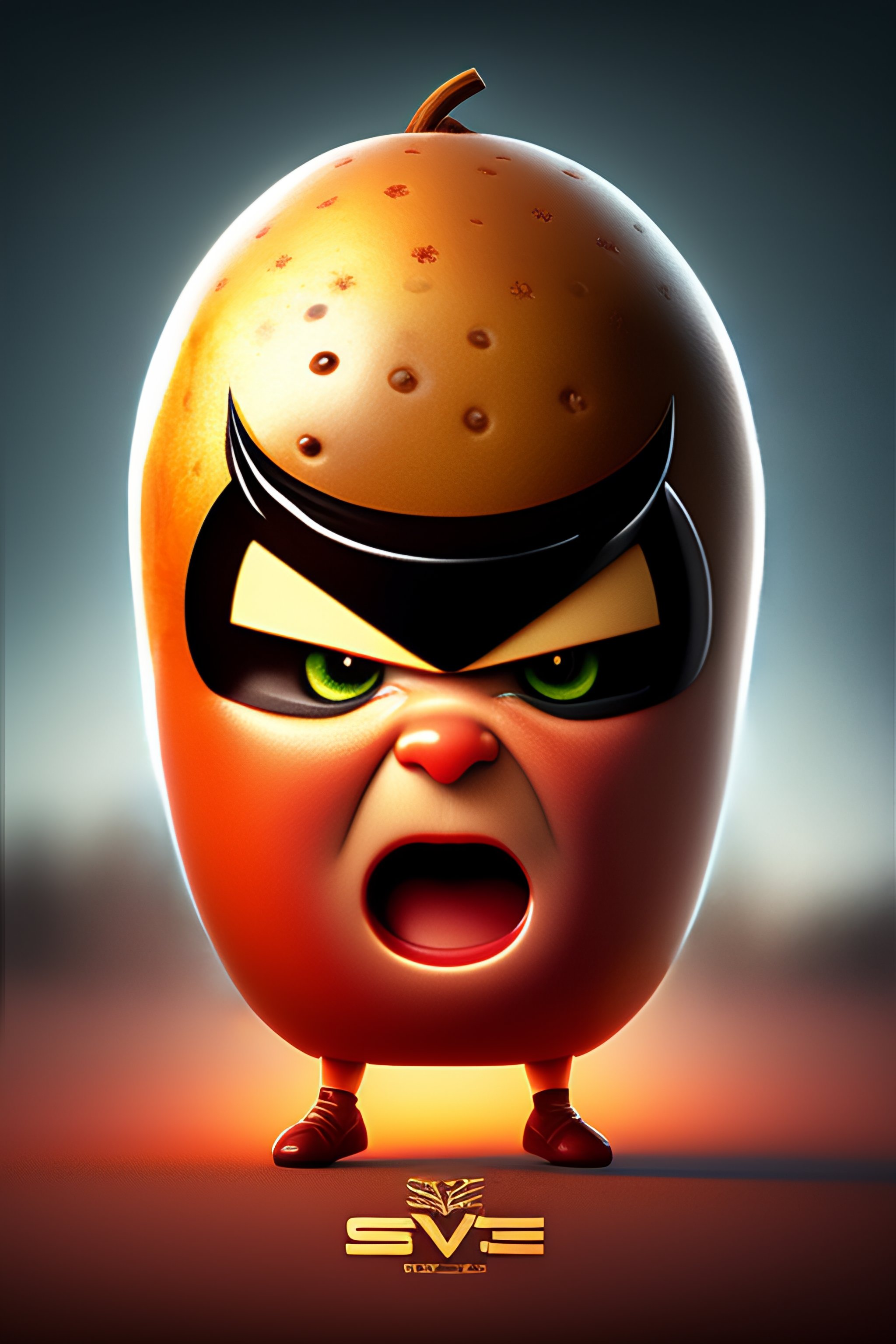 Lexica - Logo sport angry and evil potato
