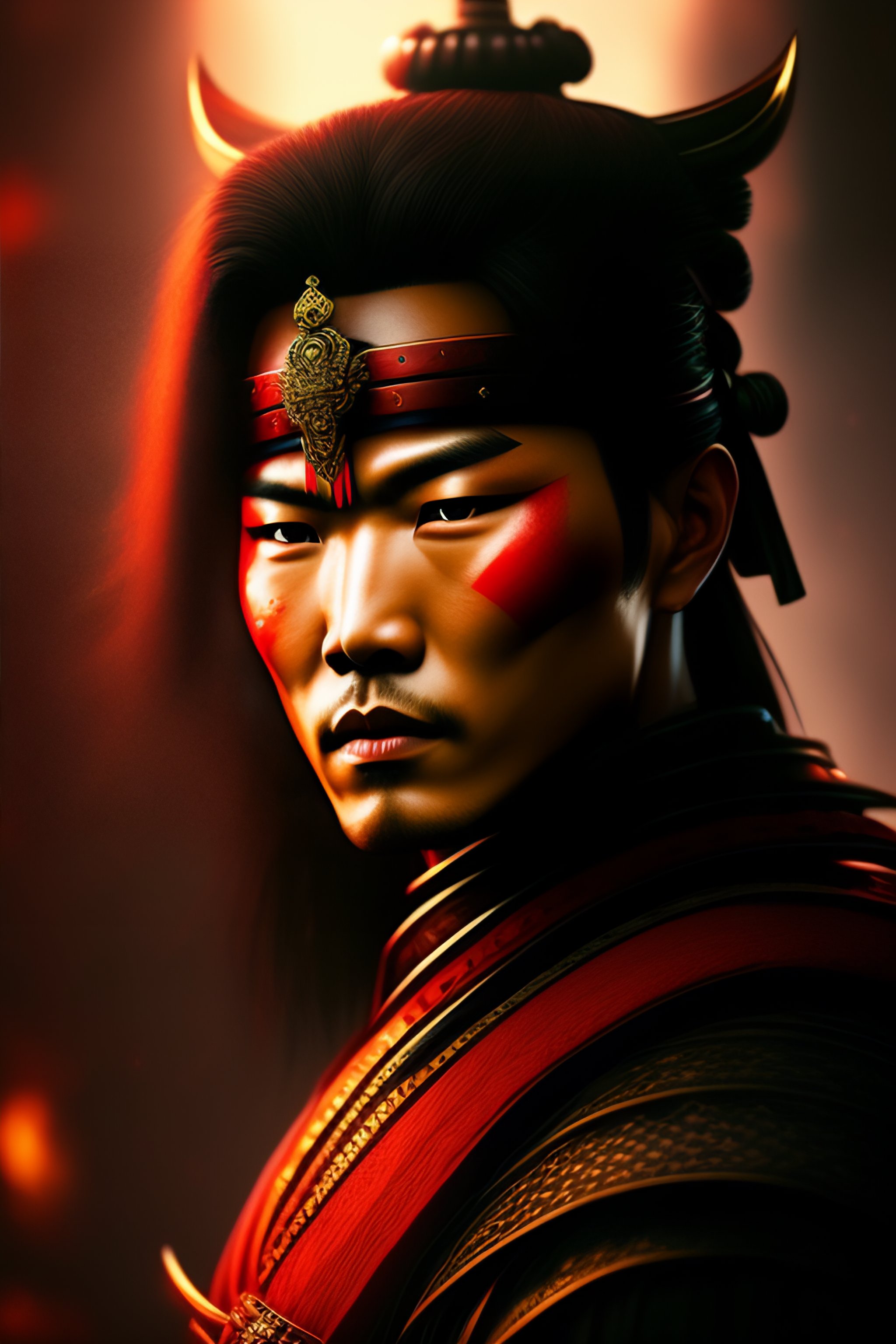 Lexica - Samurai with red eyes