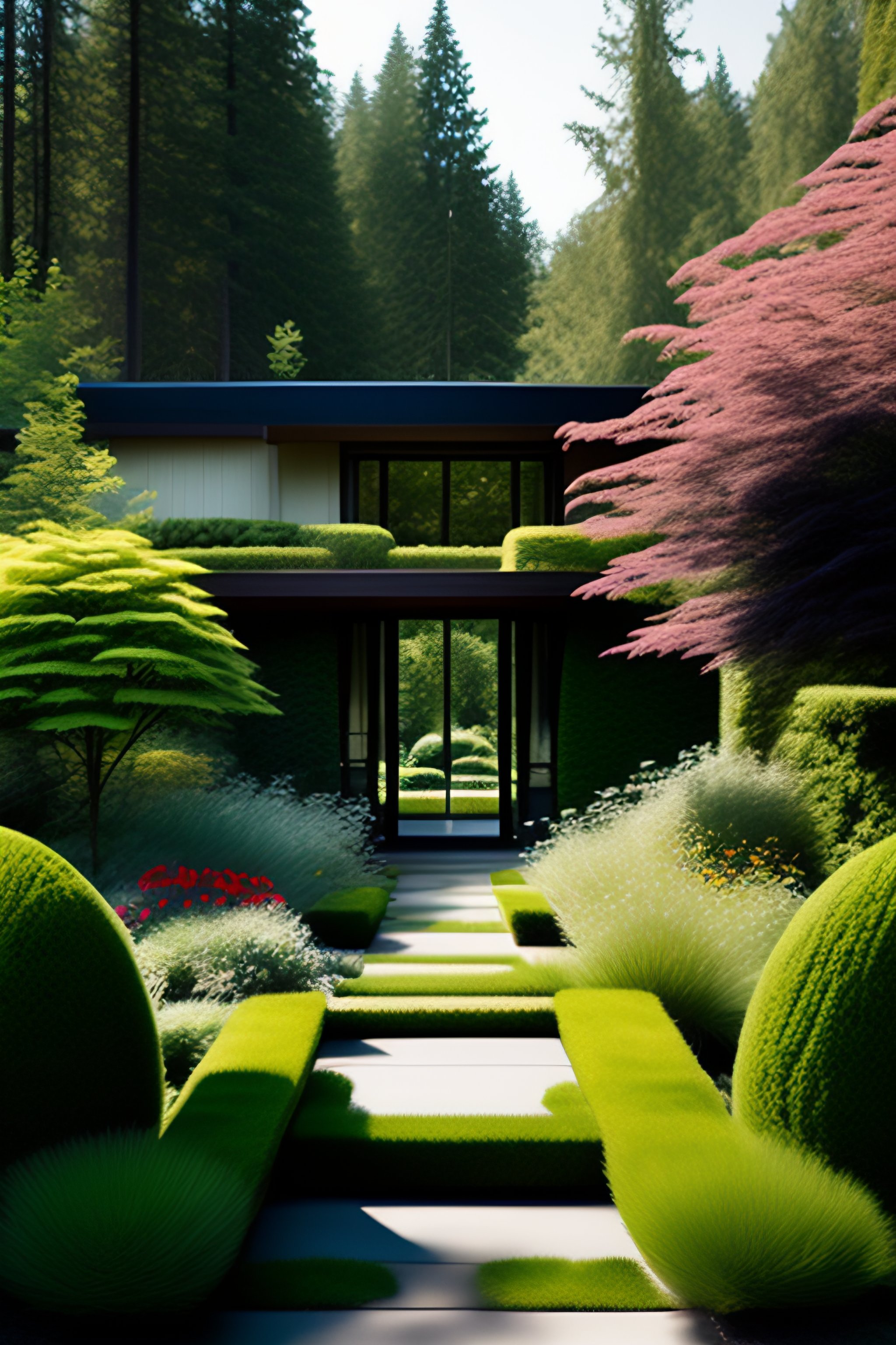 Lexica - The ideal pacific northwest front yard landscape design, by a ...