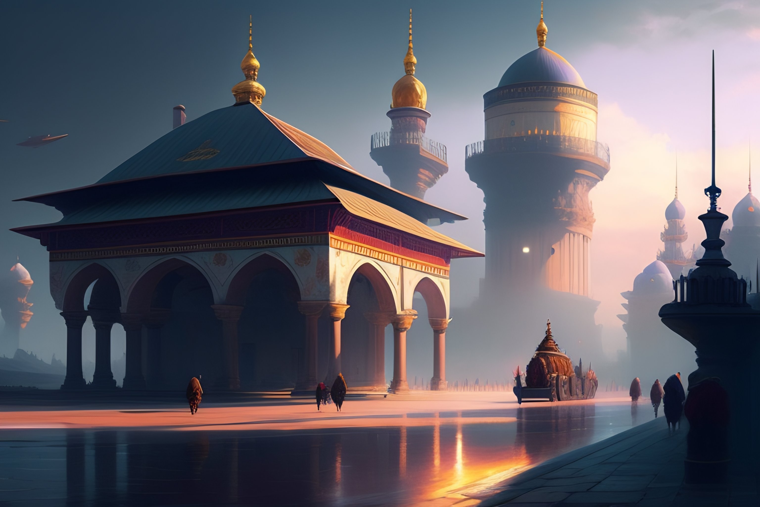 Lexica - Istanbul with ottoman ships scenery landscape, highly detailed ...
