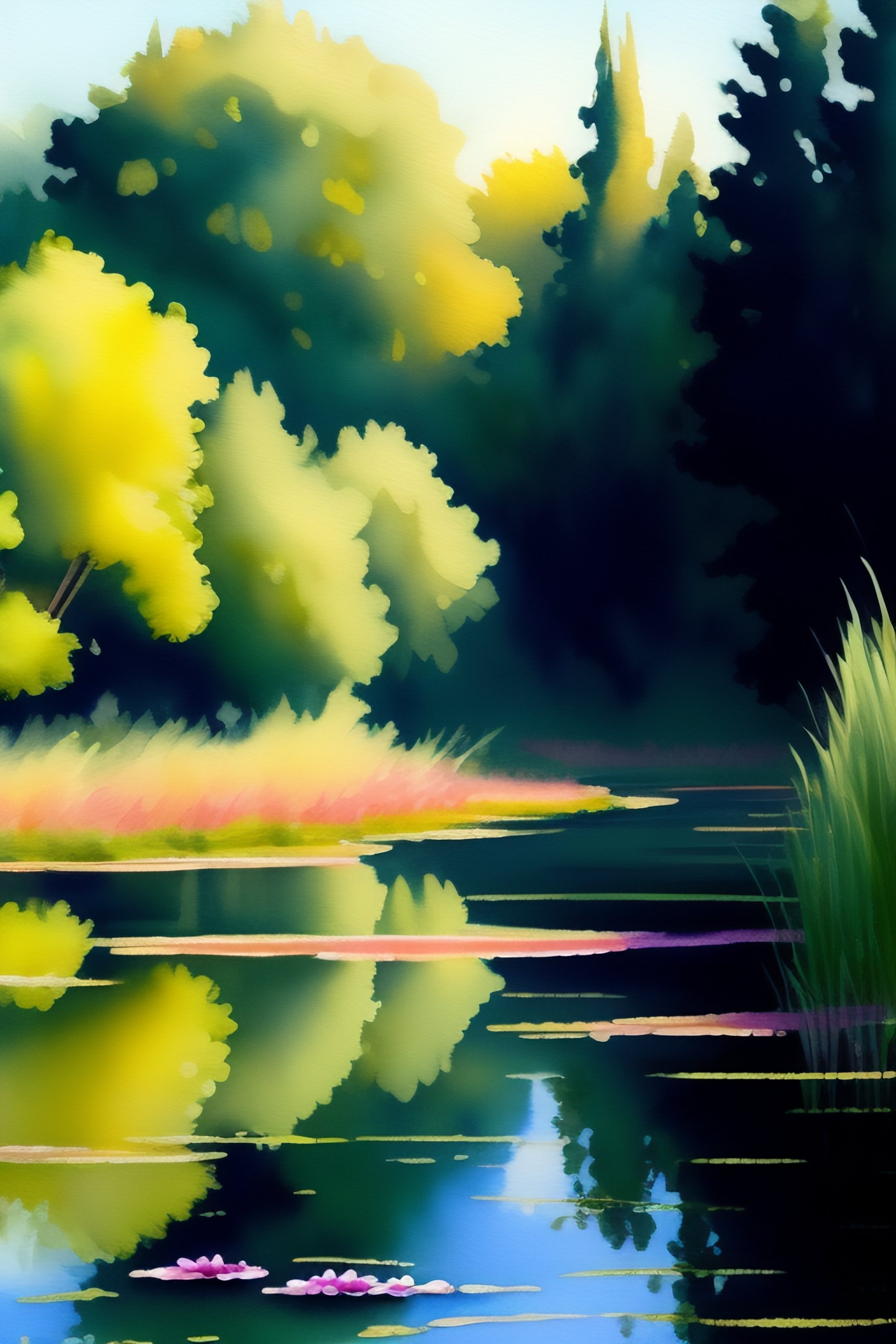 Lexica - Monet style, opaque water colour painting, random Figures, low ...