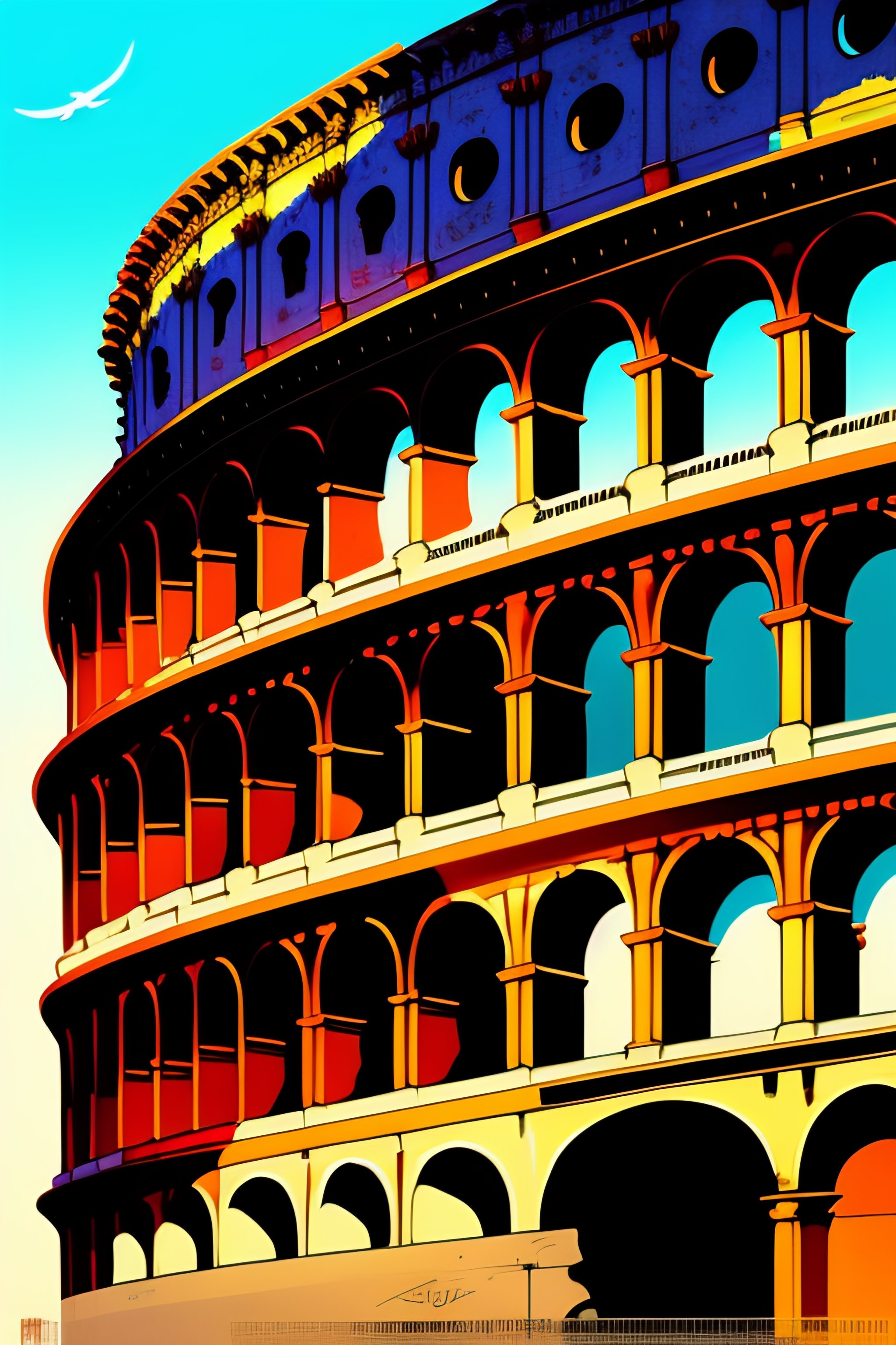 Lexica - Rome coliseum illustration Steadman