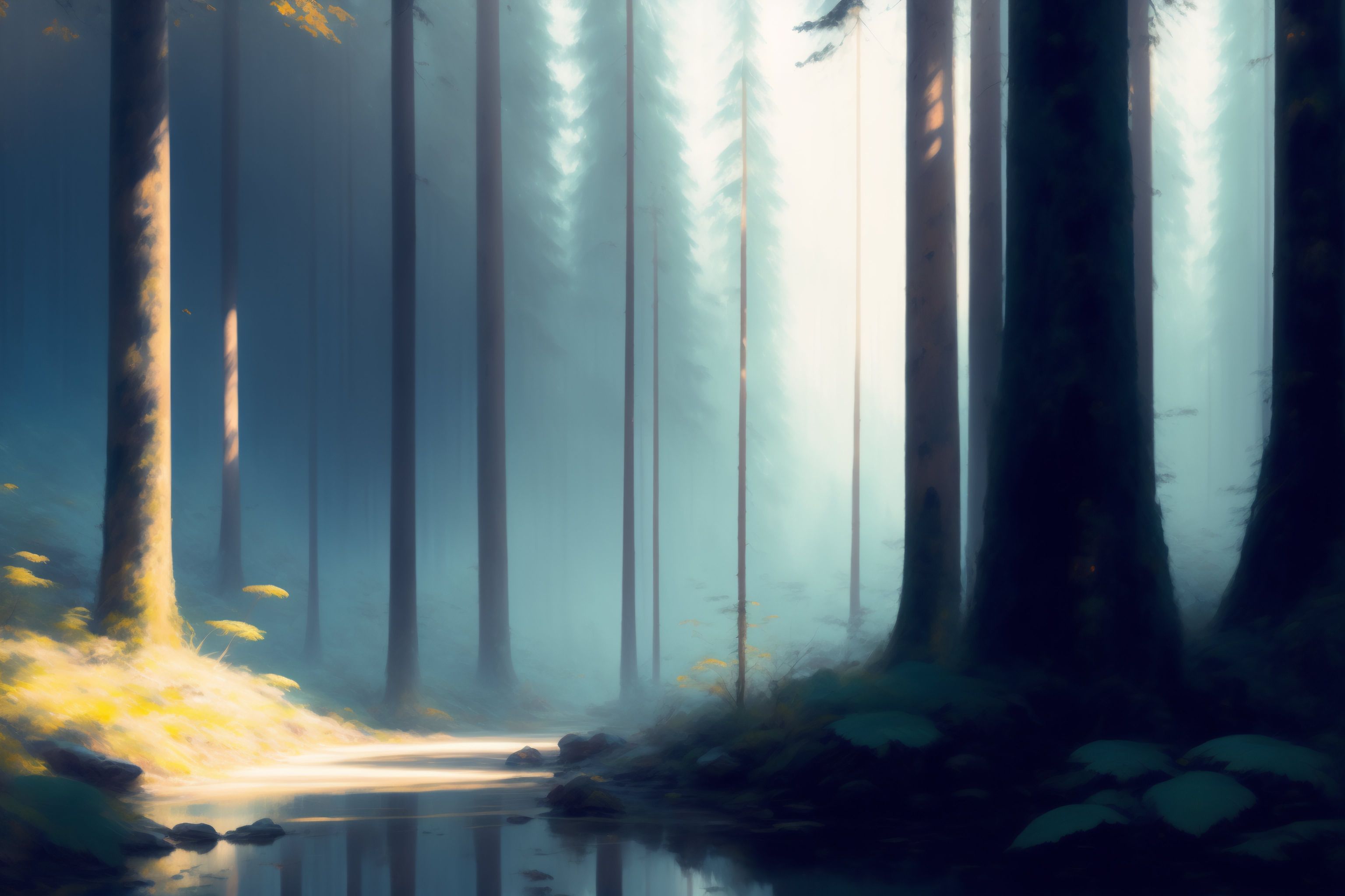 Lexica - Forest, paint by Wadim Kashin