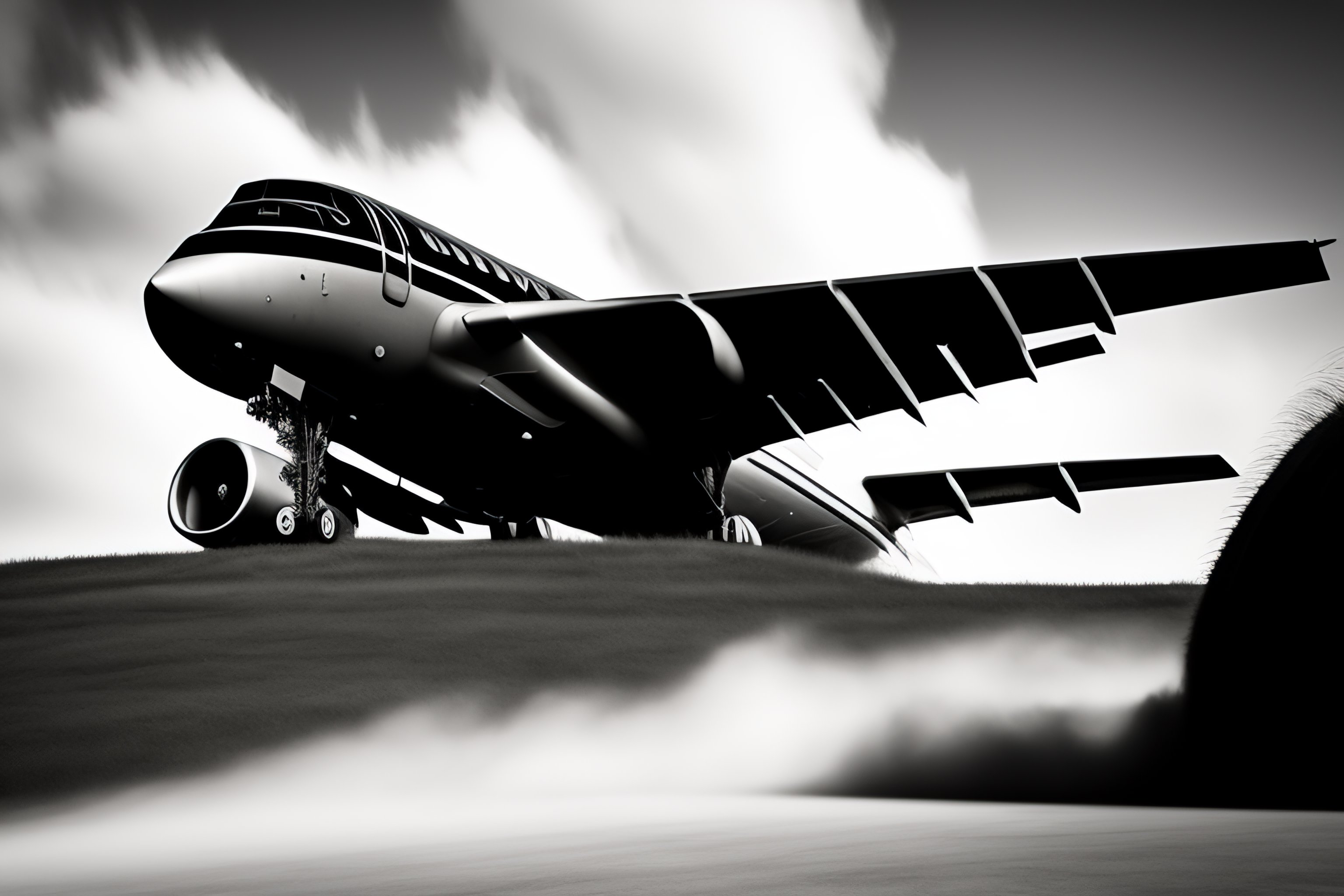 Lexica - Plane, Explosion, panoramic ::75 black and white ::20 with a ...