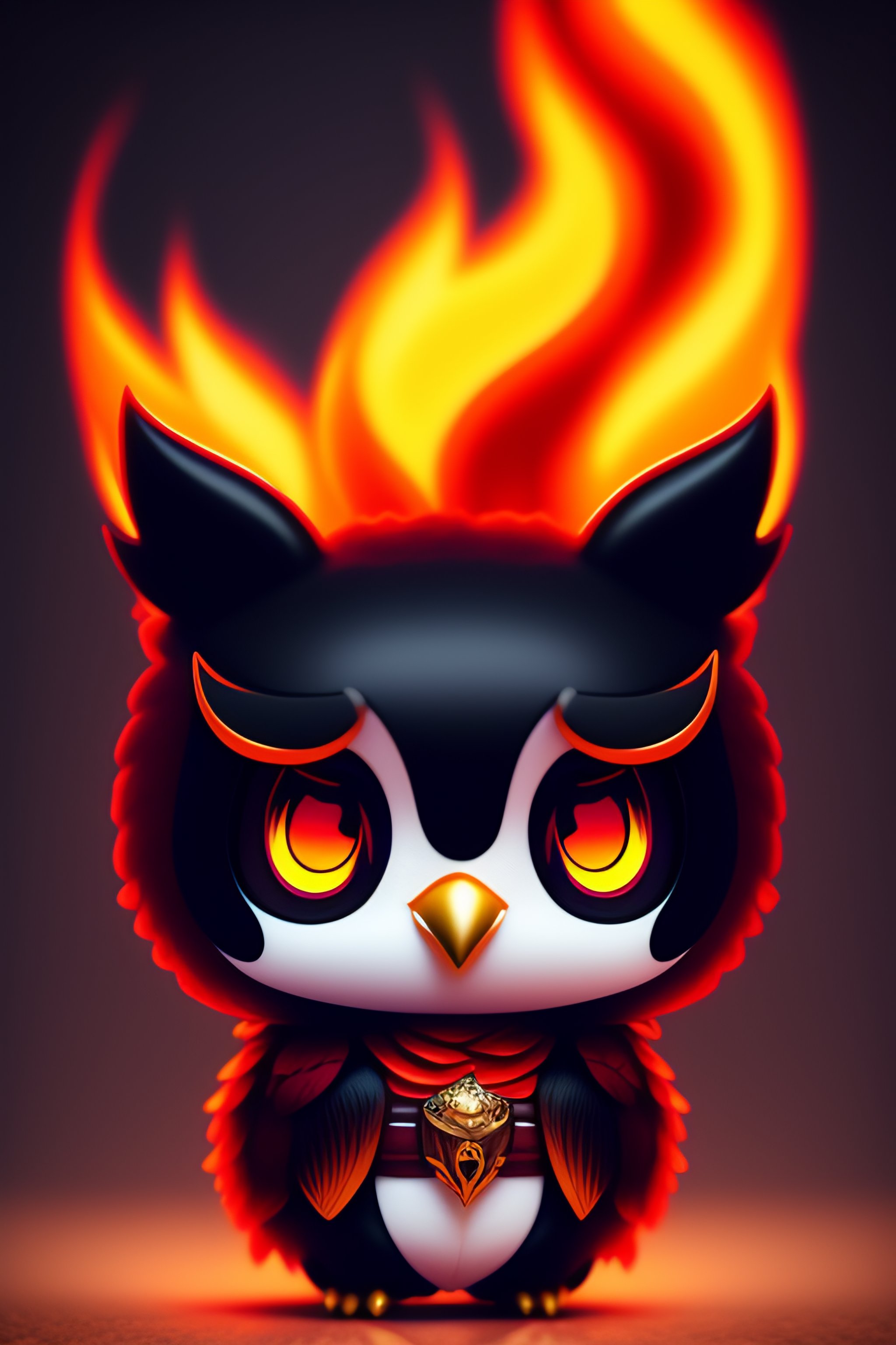 Lexica - Cute chibi kawaii fire 🔥 owl