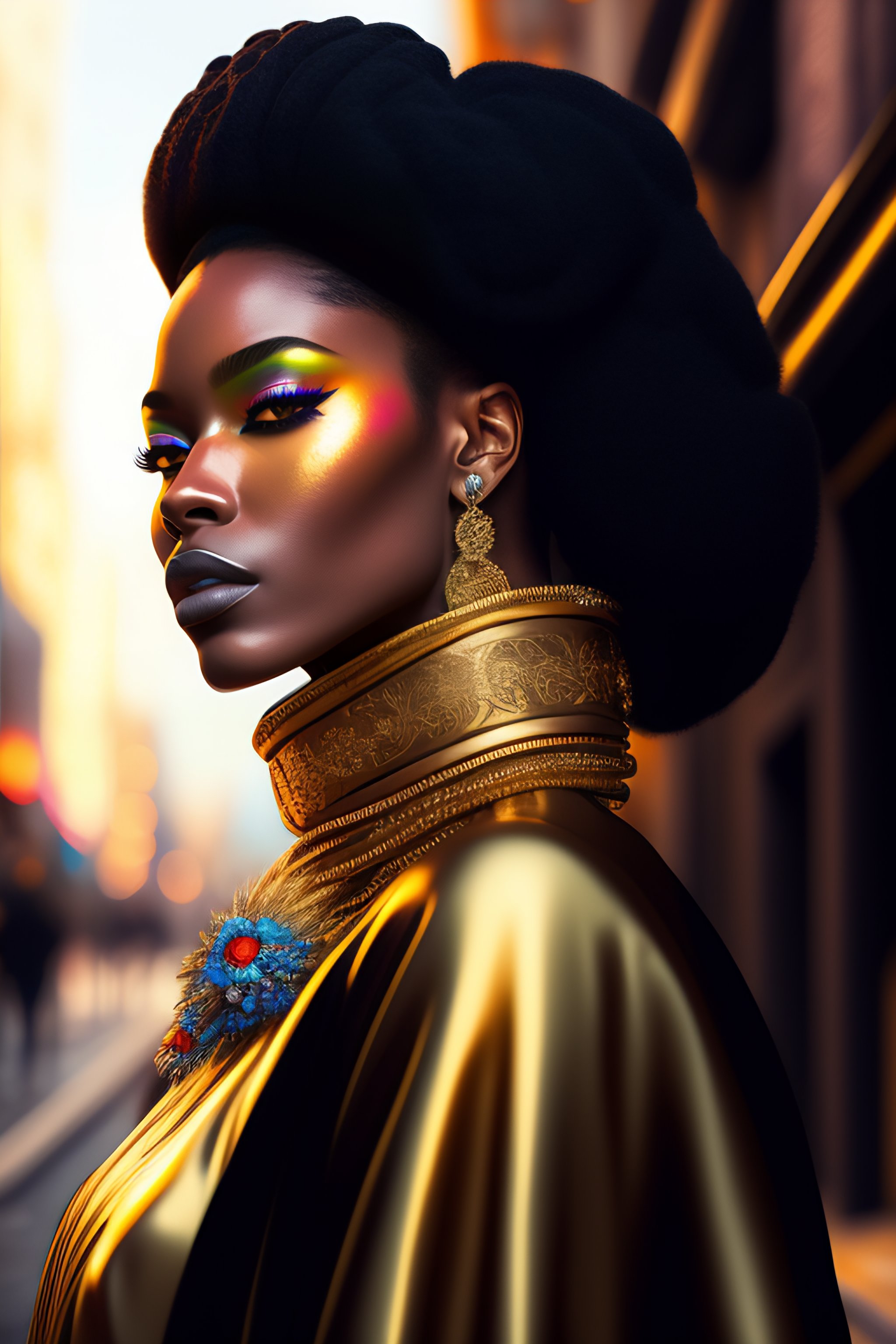 Lexica - Fashion portrait of an african american woman, dark, black ...