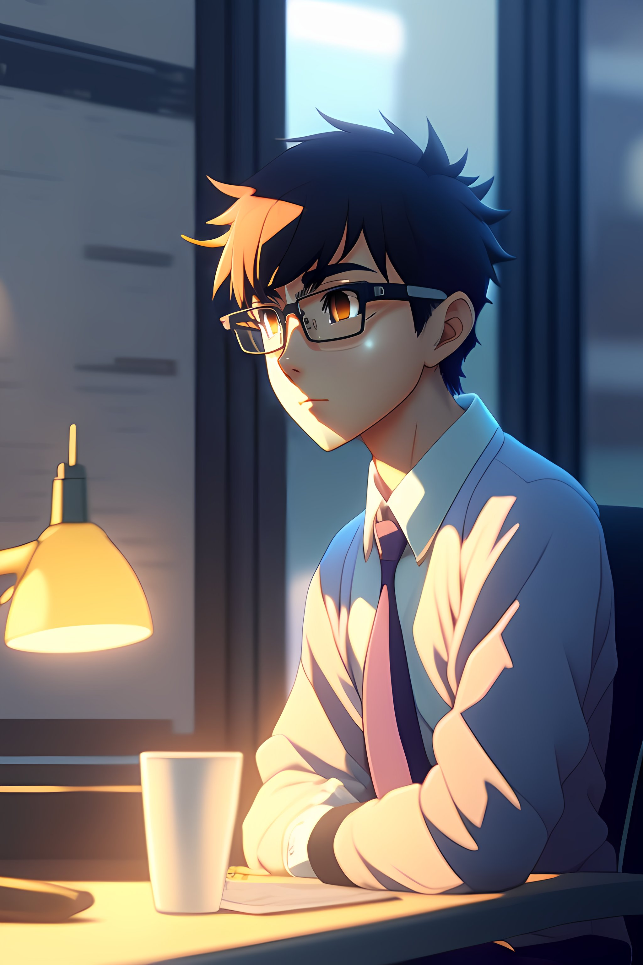 Lexica - A nerdy anime boy is looking for solutions,depression, in the ...