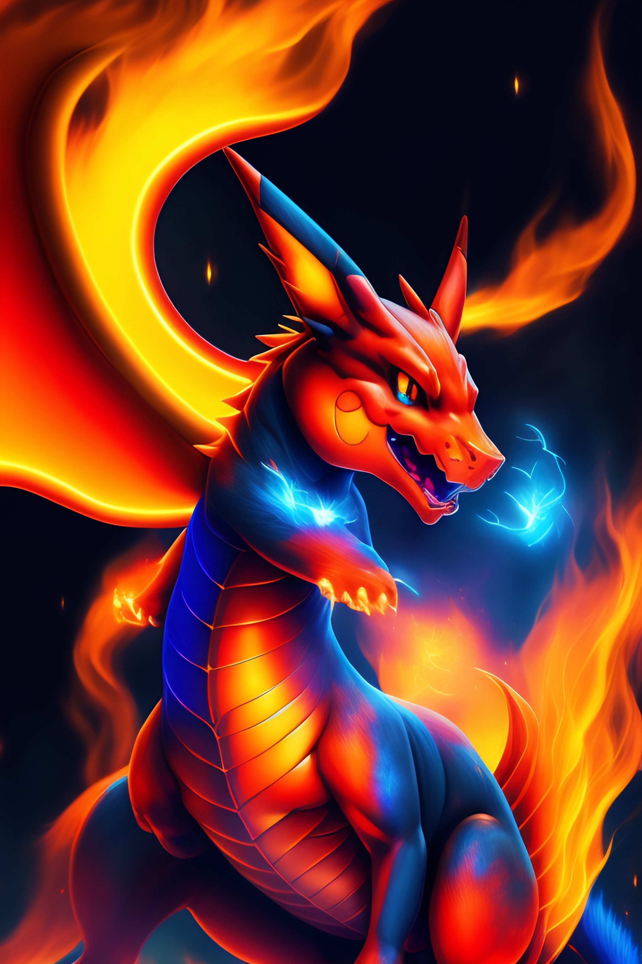 Lexica - Create an AI-generated piece of art featuring Charizard, the ...