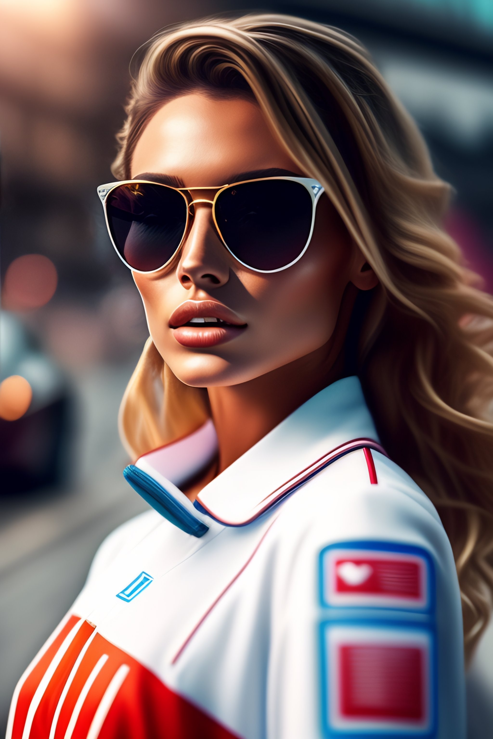 Lexica - Social media, white-skinned female model, urban style