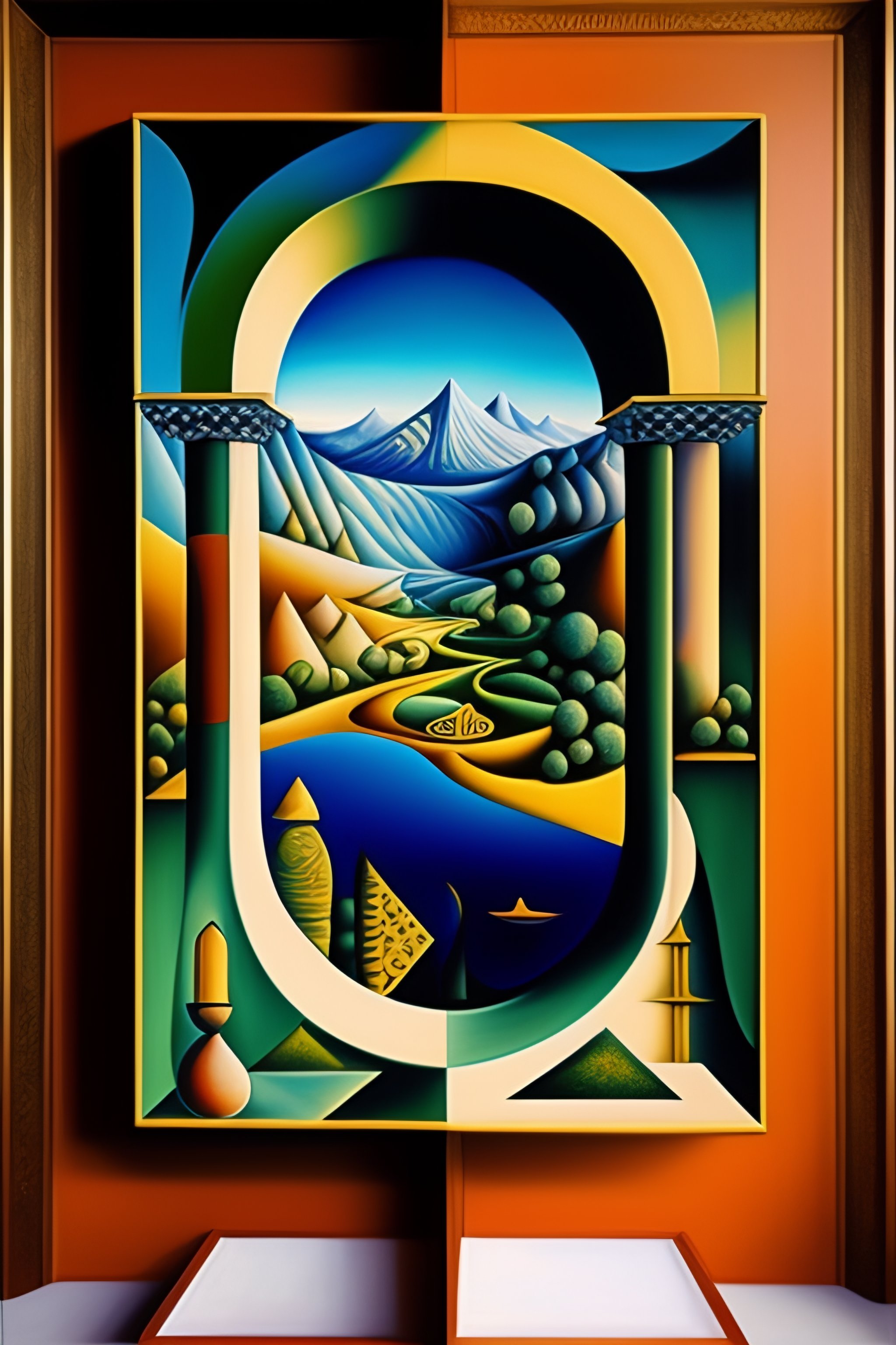 Lexica - Oil painting by picasso et dali showing a landscape designed ...