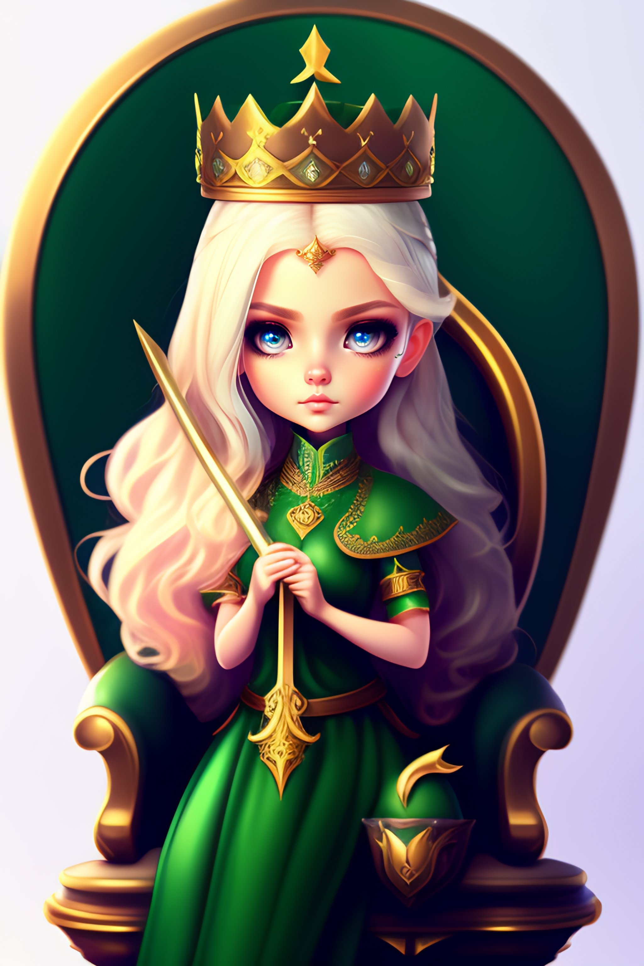 Lexica - Cute adorable chibi blonde, dark Green eyes, woman With a ...