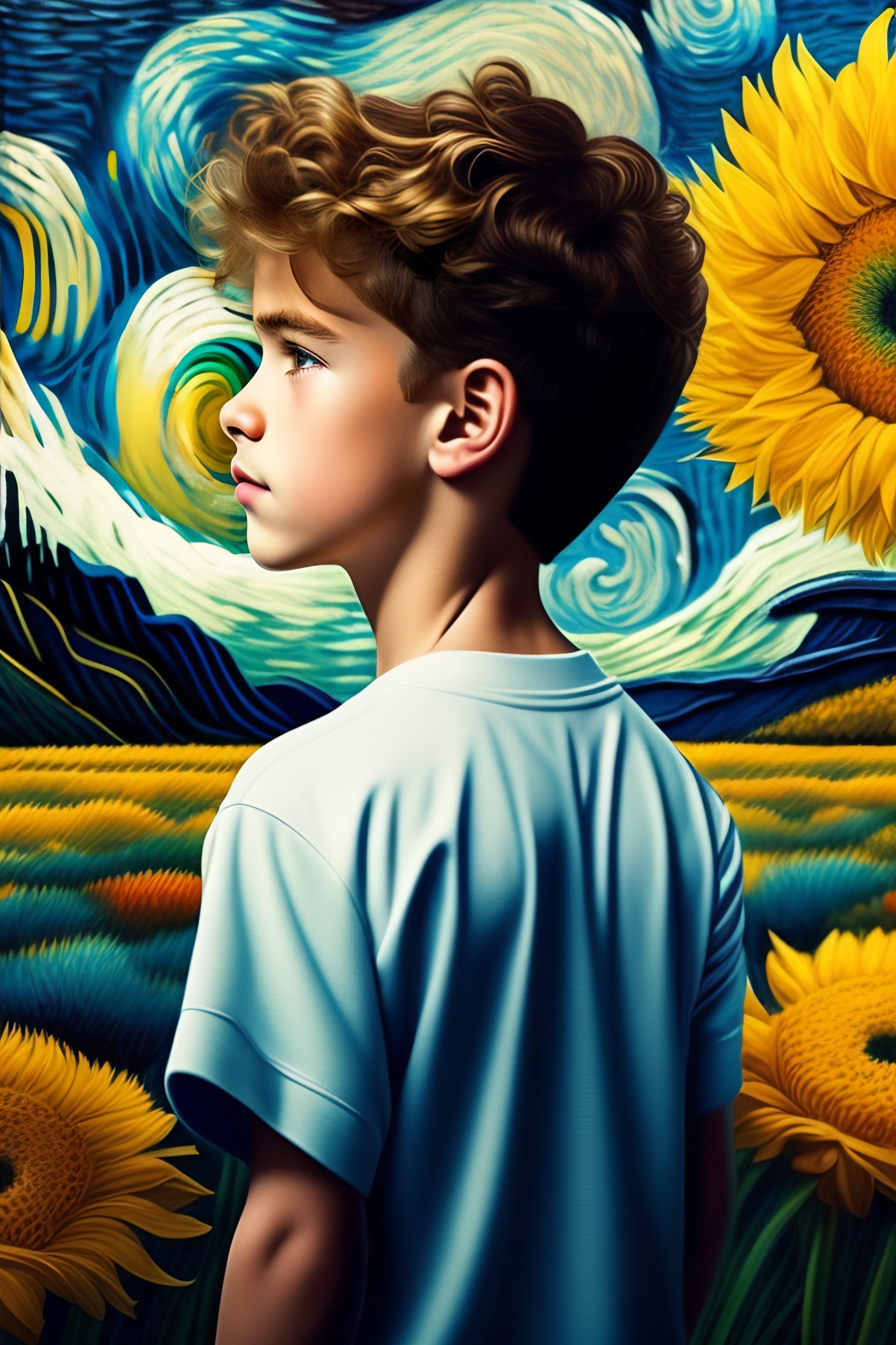 Lexica - An aesthetic boy with his back to the sky, detailed, 8k ...