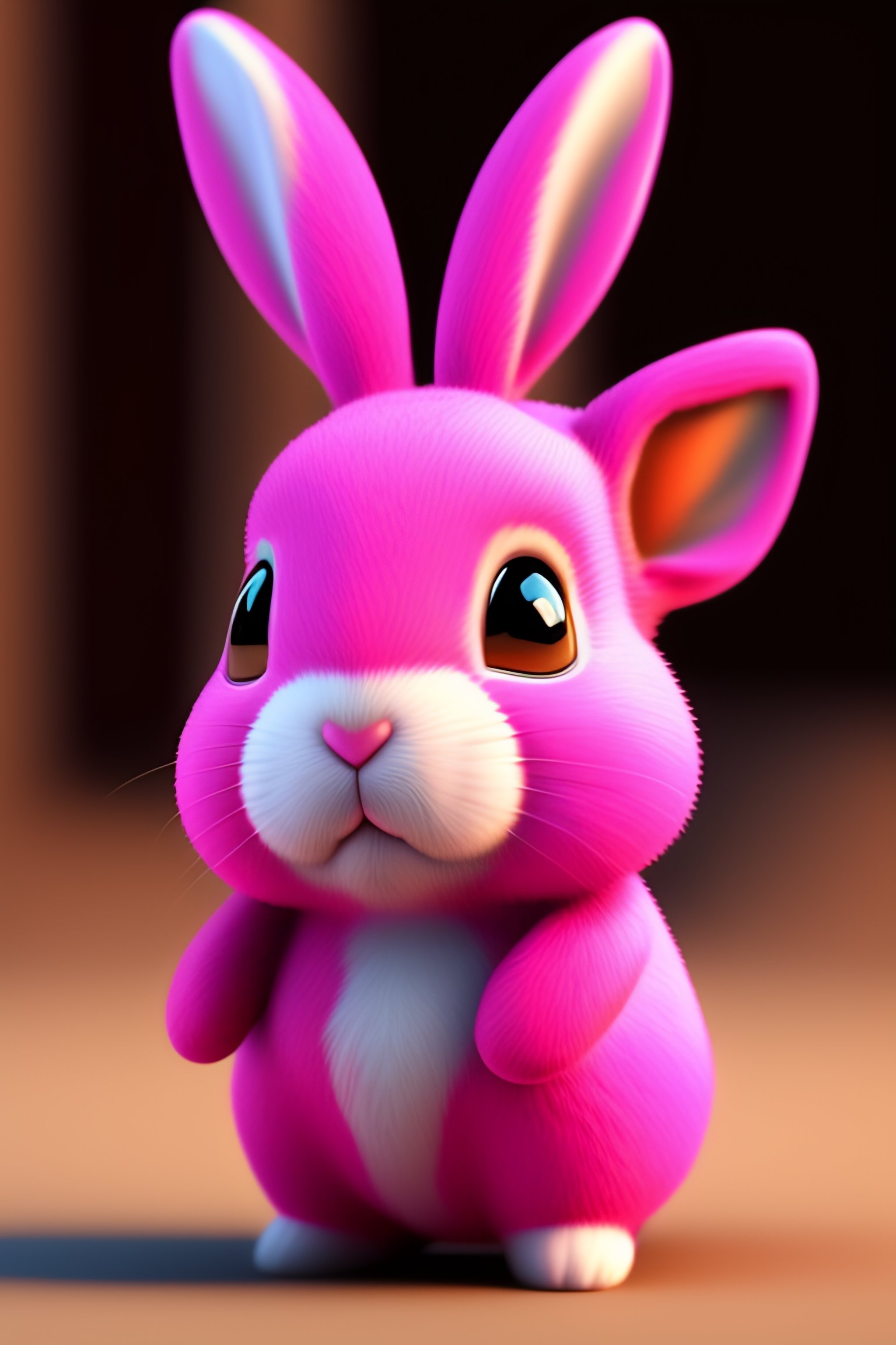 Lexica - A 3d render of a pink little bunny waving at the camera, apex ...