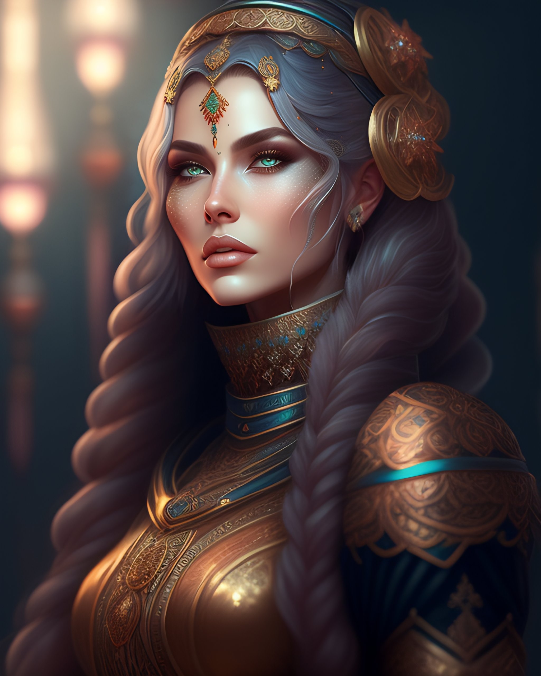 Lexica - A highly detailed illustration of Tatar witch-cyborg ...