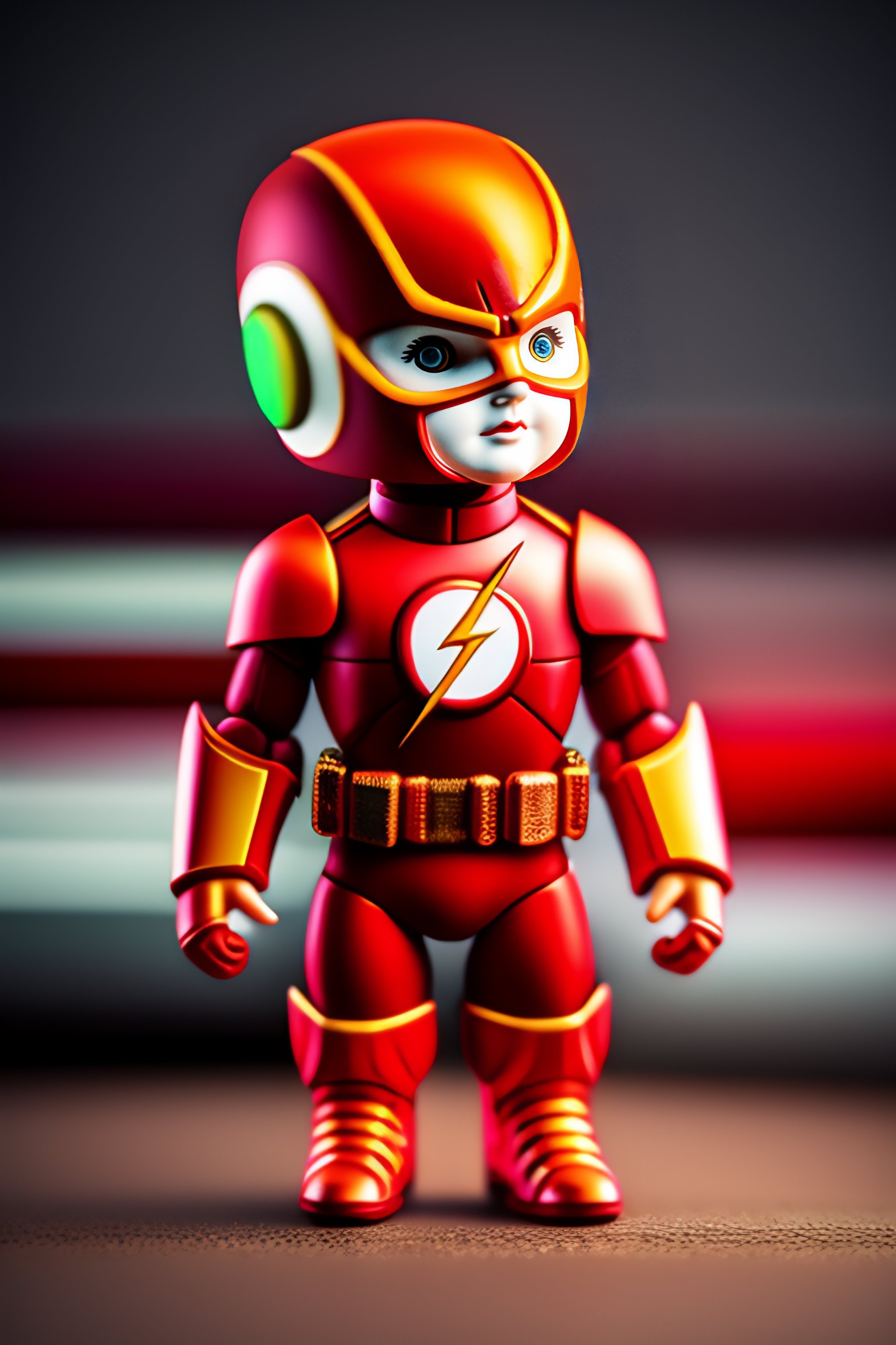 Lexica - Professional photo of a detailed flash action figure, made of ...