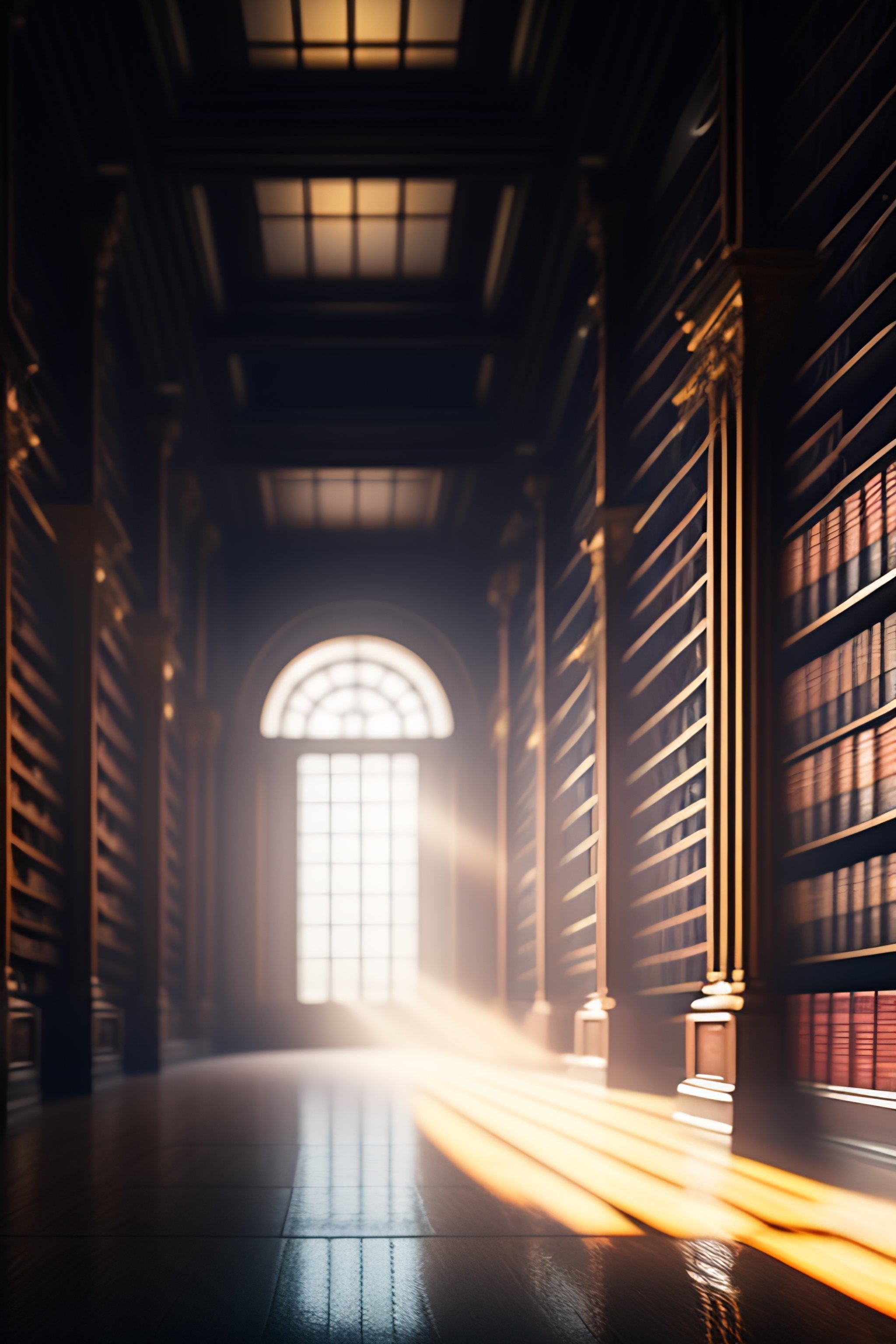 Lexica - A movie still image of an old dusty library, shafts of light ...