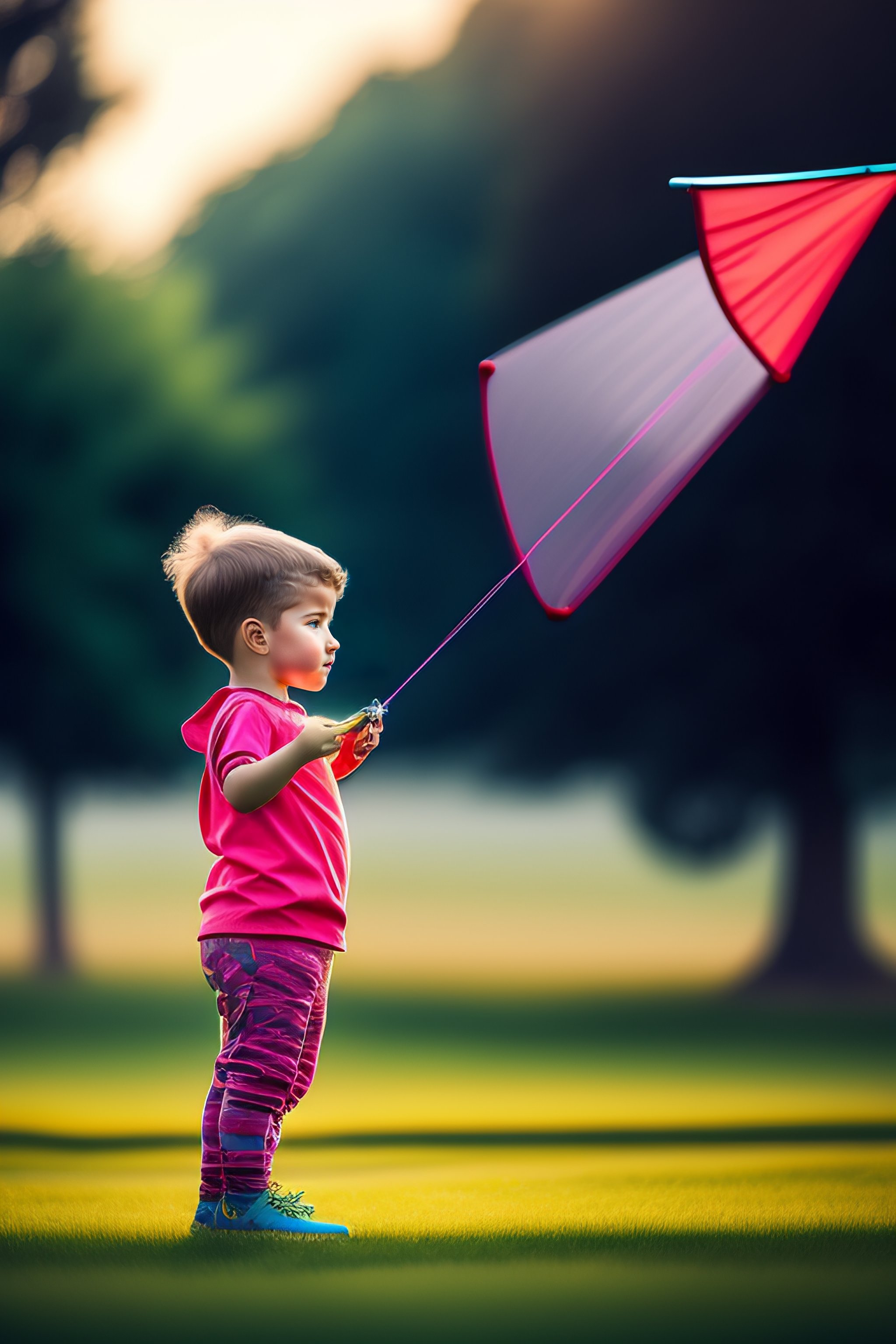 Lexica - Kid flying a kite