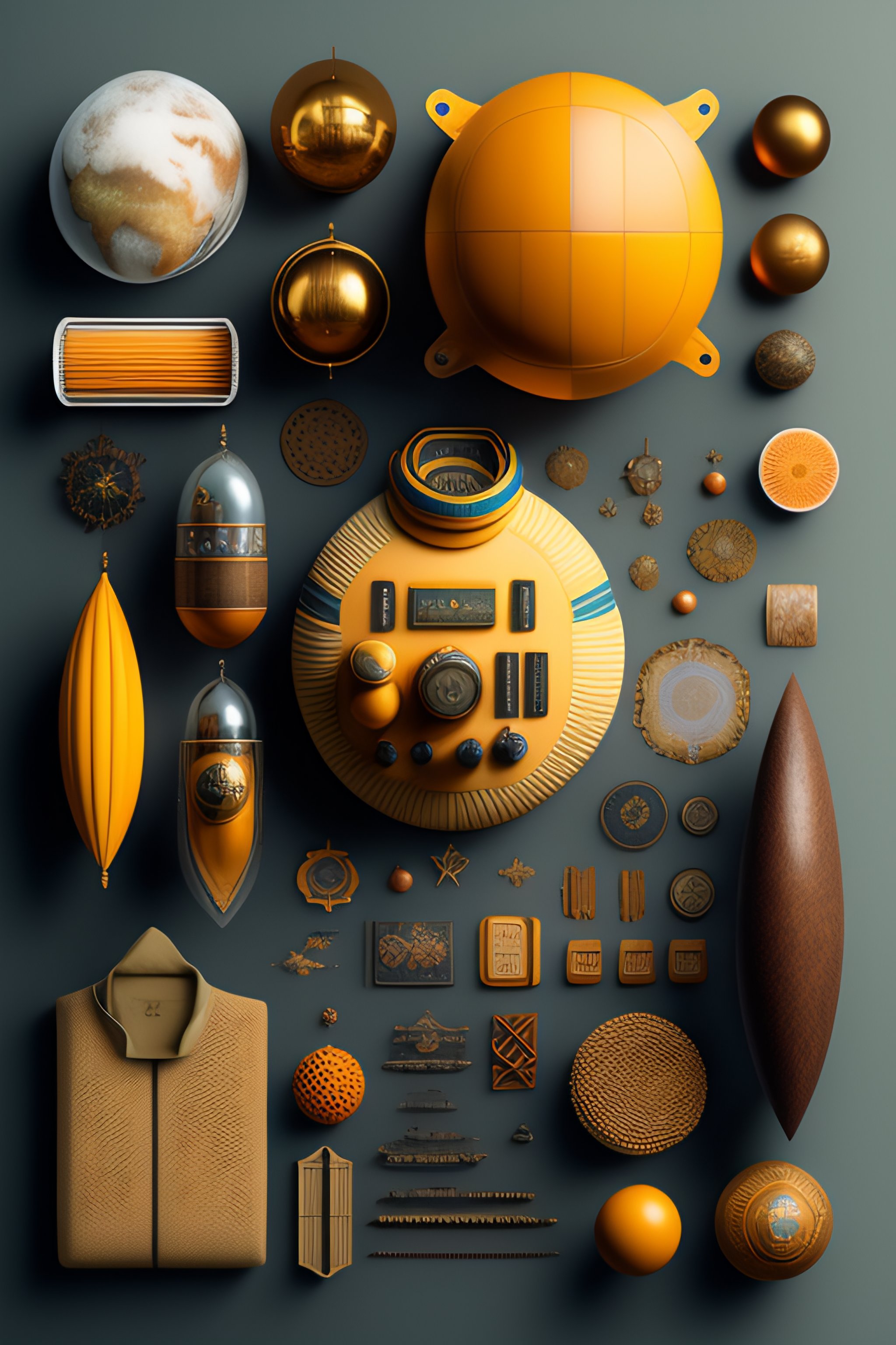 Lexica - 'Cosmonaut, Costumes and props, Knolling, Knolling layout ...